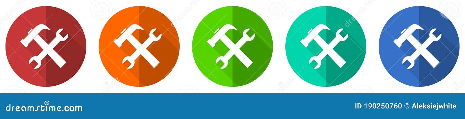 Tools Icon Set, Service, Red, Blue, Green and Orange Flat Design Web ... Tools Icon Set, Service, Red, Blue, Green and Orange Flat Design Web ...