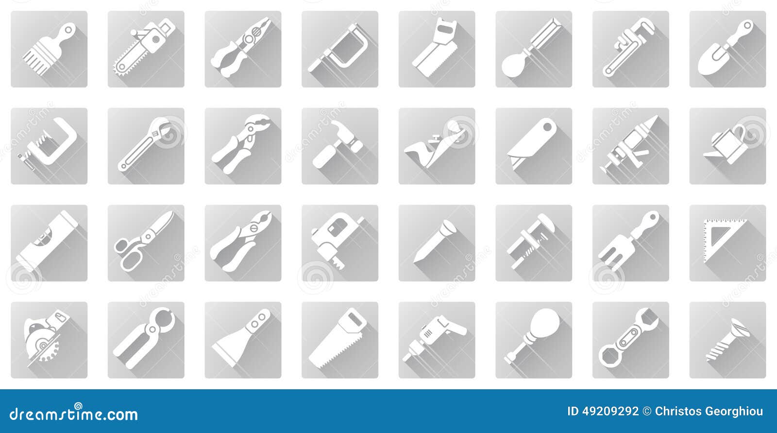 Tools icon set stock vector. Illustration of drill, icons - 49209292