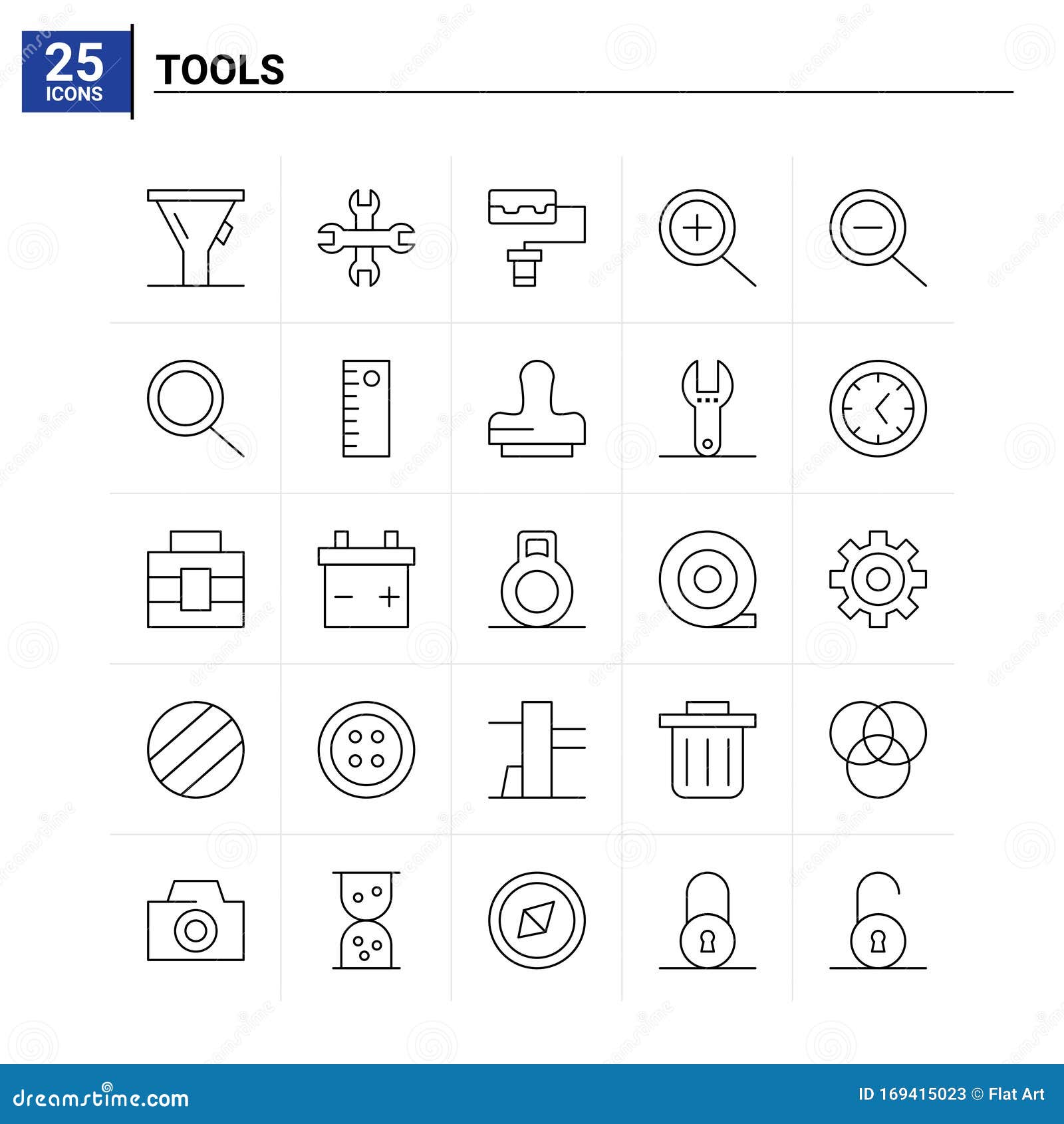 25 Tools Icon Set. Vector Background Stock Vector - Illustration of ...