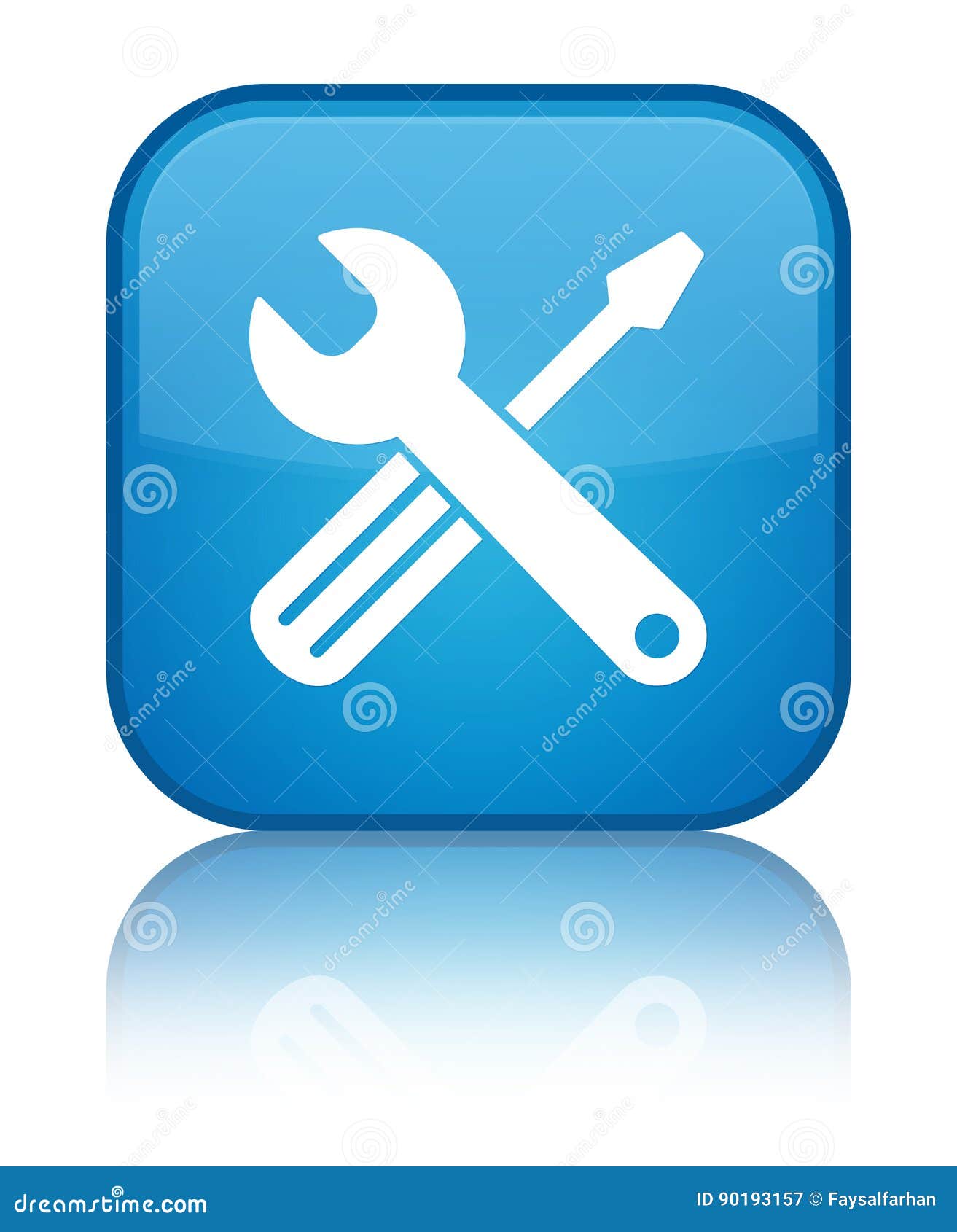 Tools Icon Special Cyan Blue Square Button Stock Illustration ...