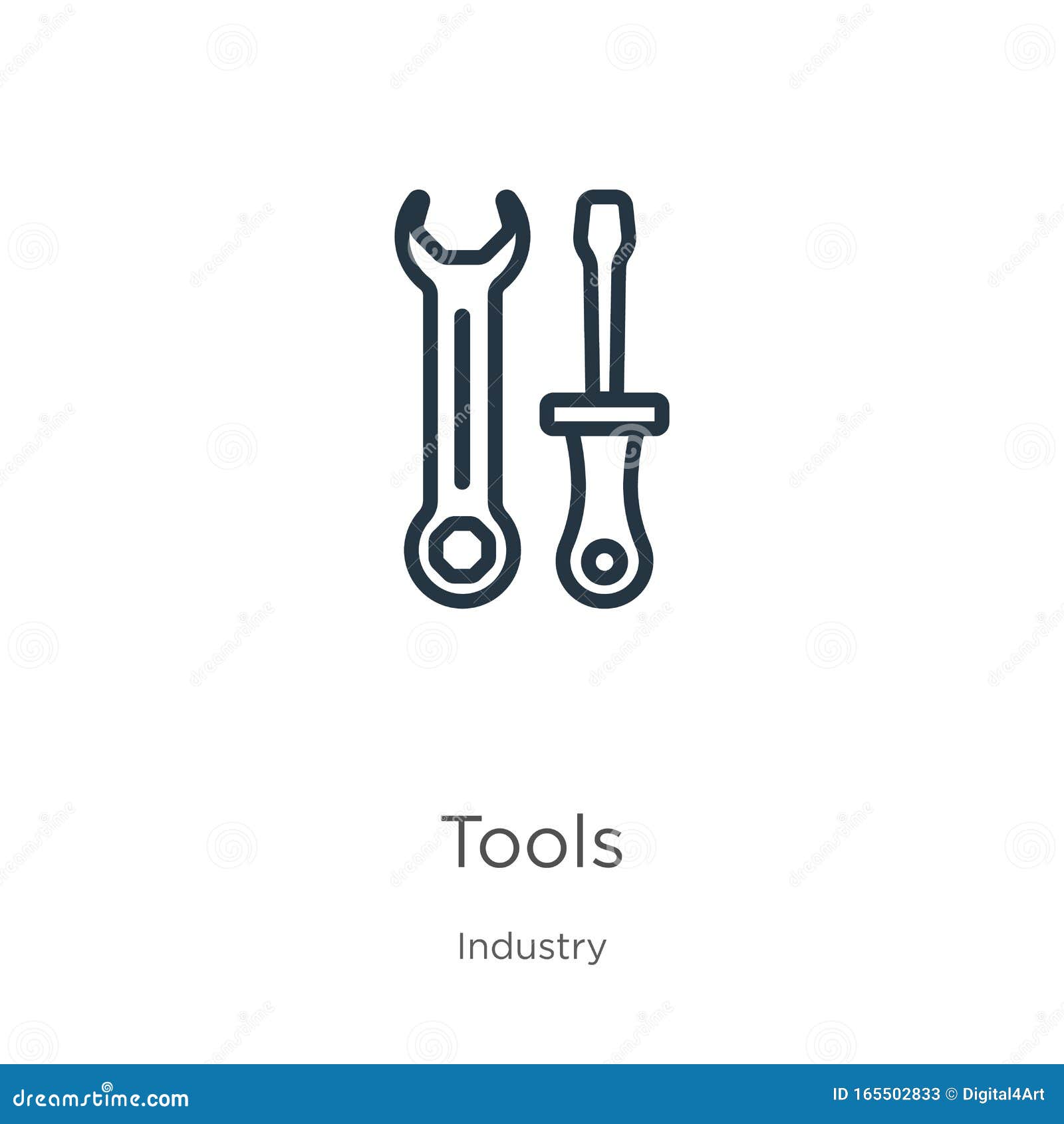 Tools Icon. Thin Linear Tools Outline Icon Isolated on White Background ...