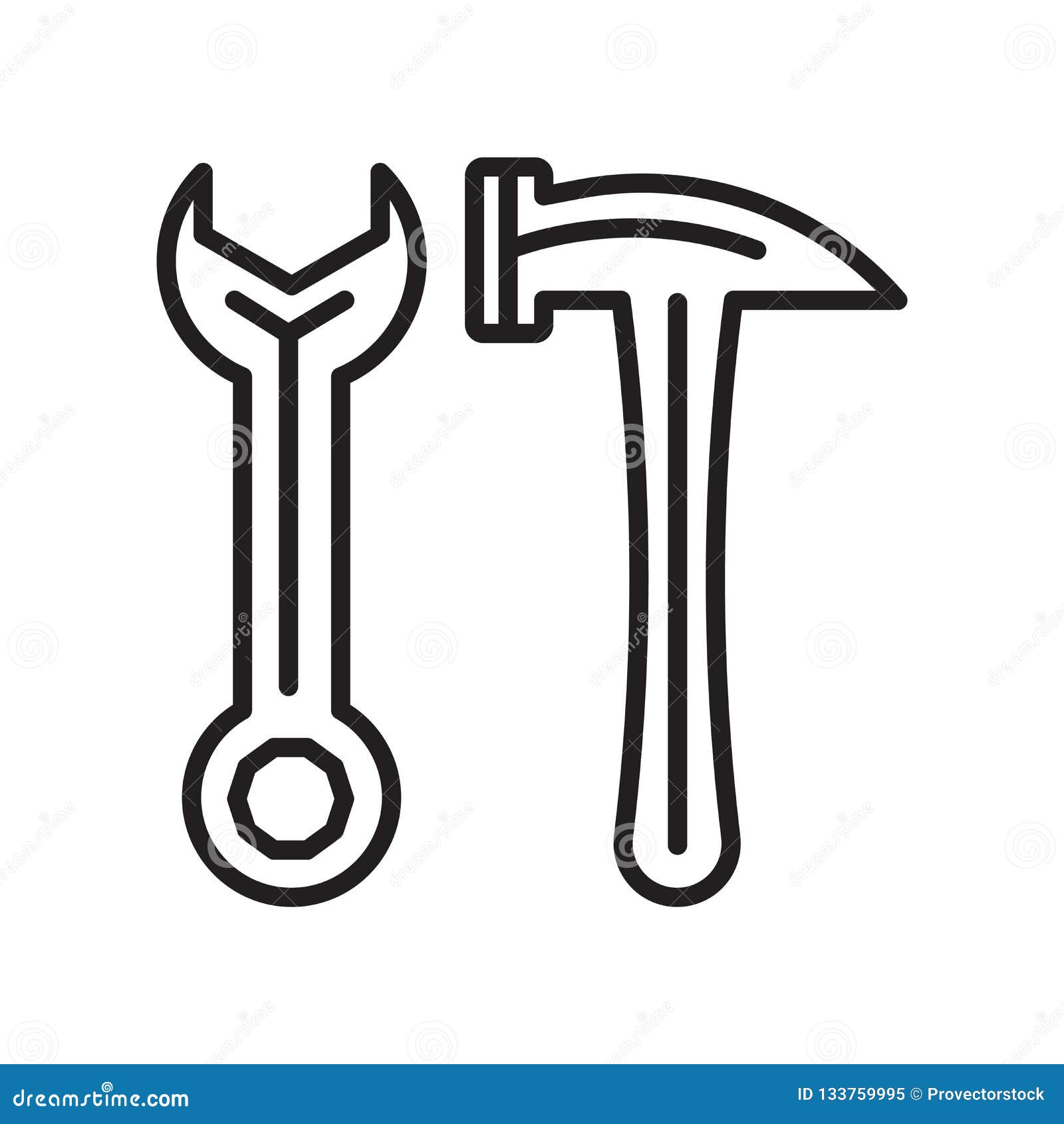 Tools Icon Vector Sign and Symbol Isolated on White Background Stock ...