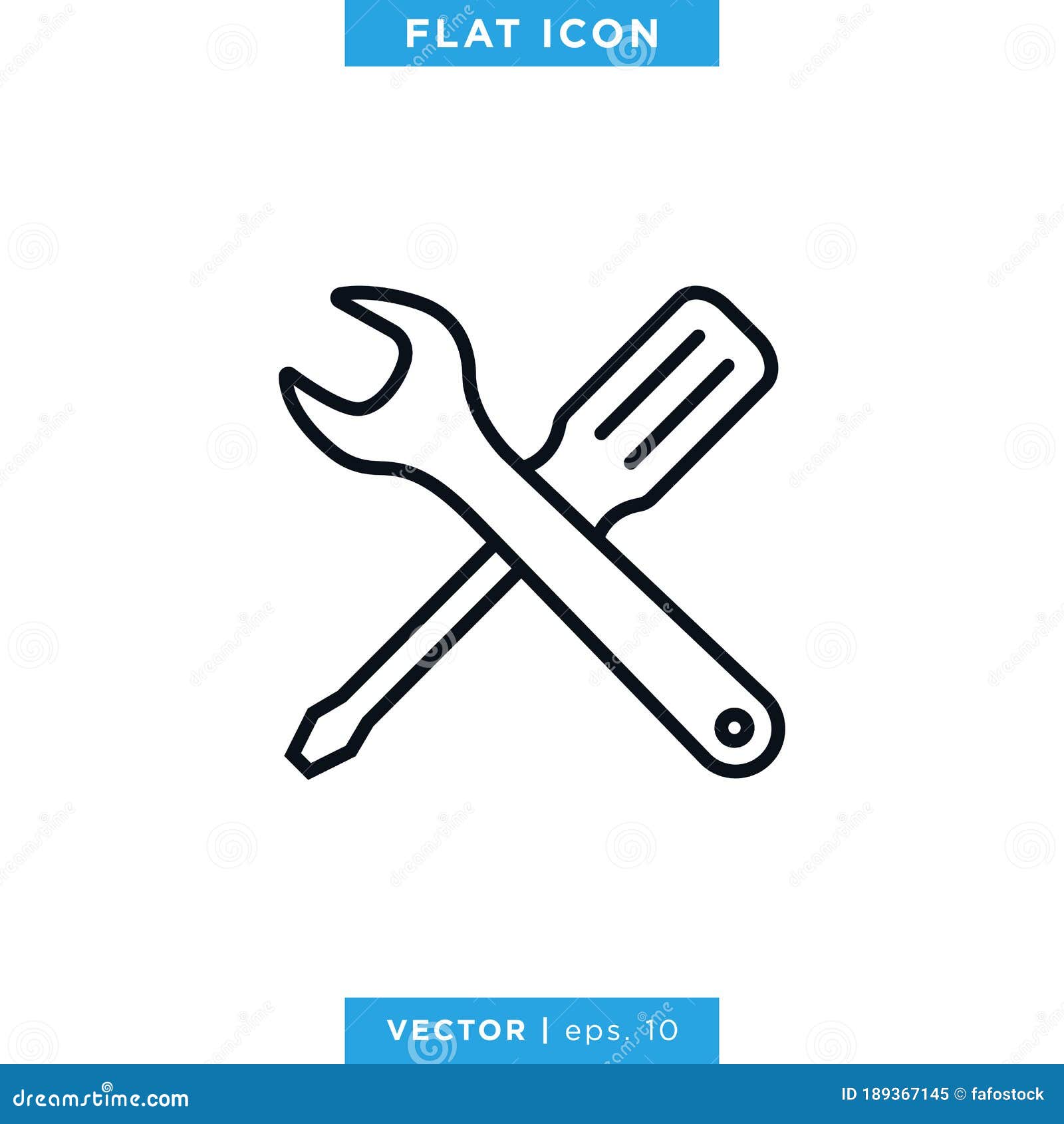 Tools Icon Vector Logo Design Template. Screwdriver and Wrench Icon ...