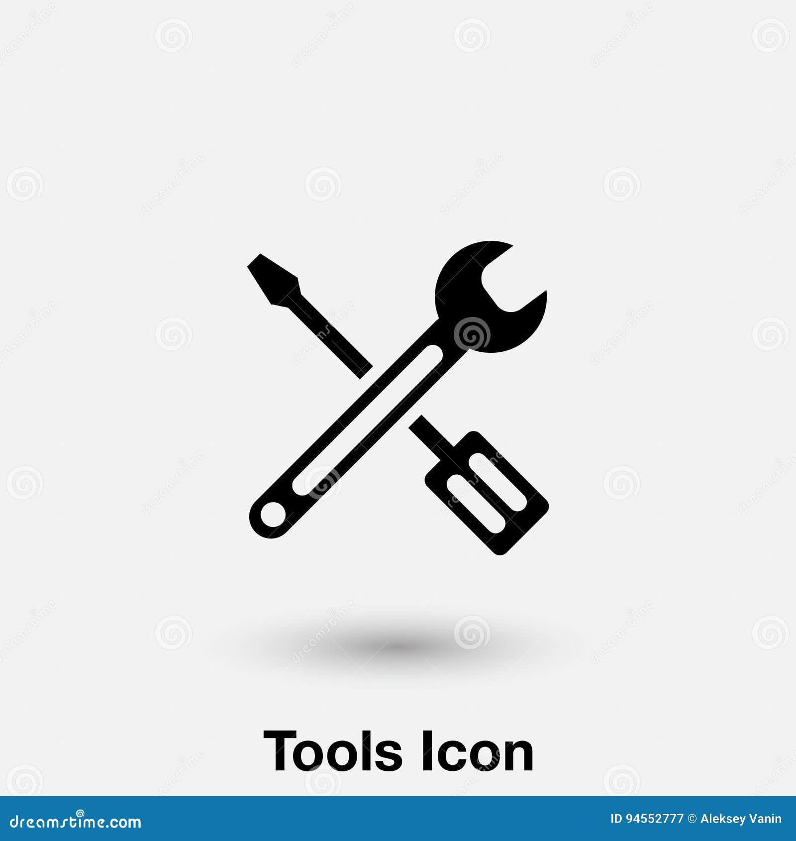 Tools Icon Vector, Solid Illustration, Pictogram Isolated on Gray ...