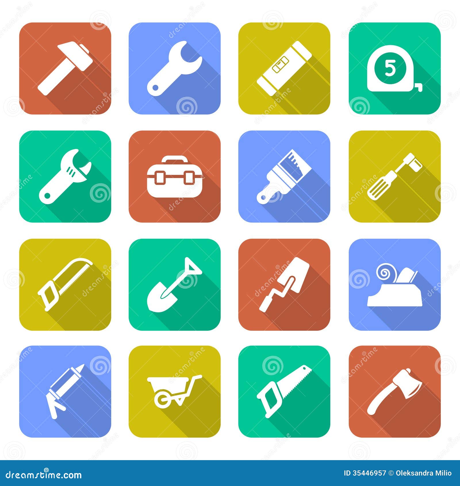 Tools Icons with Shadows stock illustration. Illustration of symbol ...