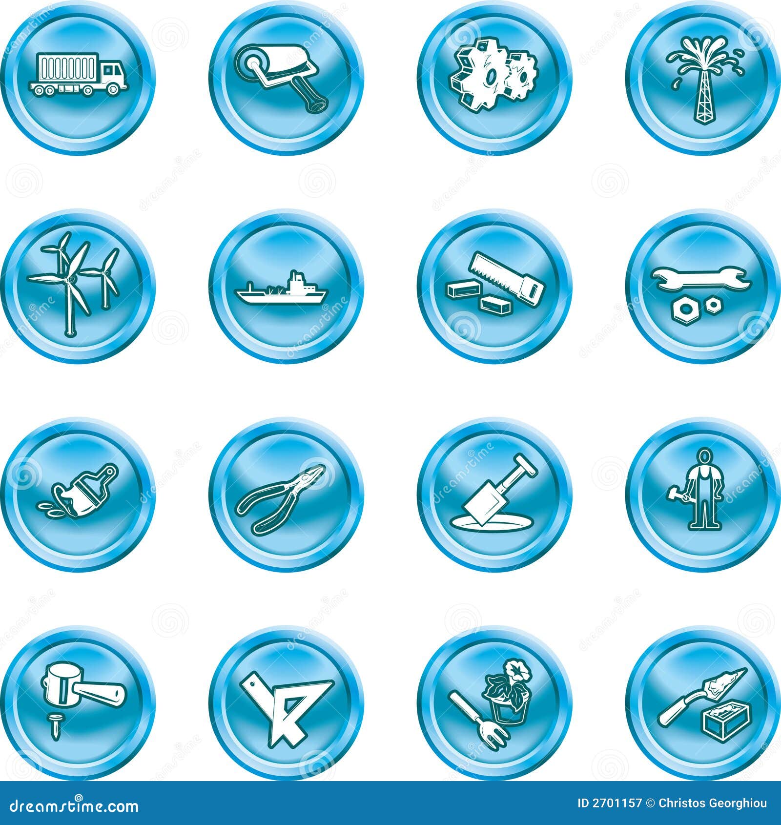 Tools and Industry Icon Set Stock Vector - Illustration of industrial ...