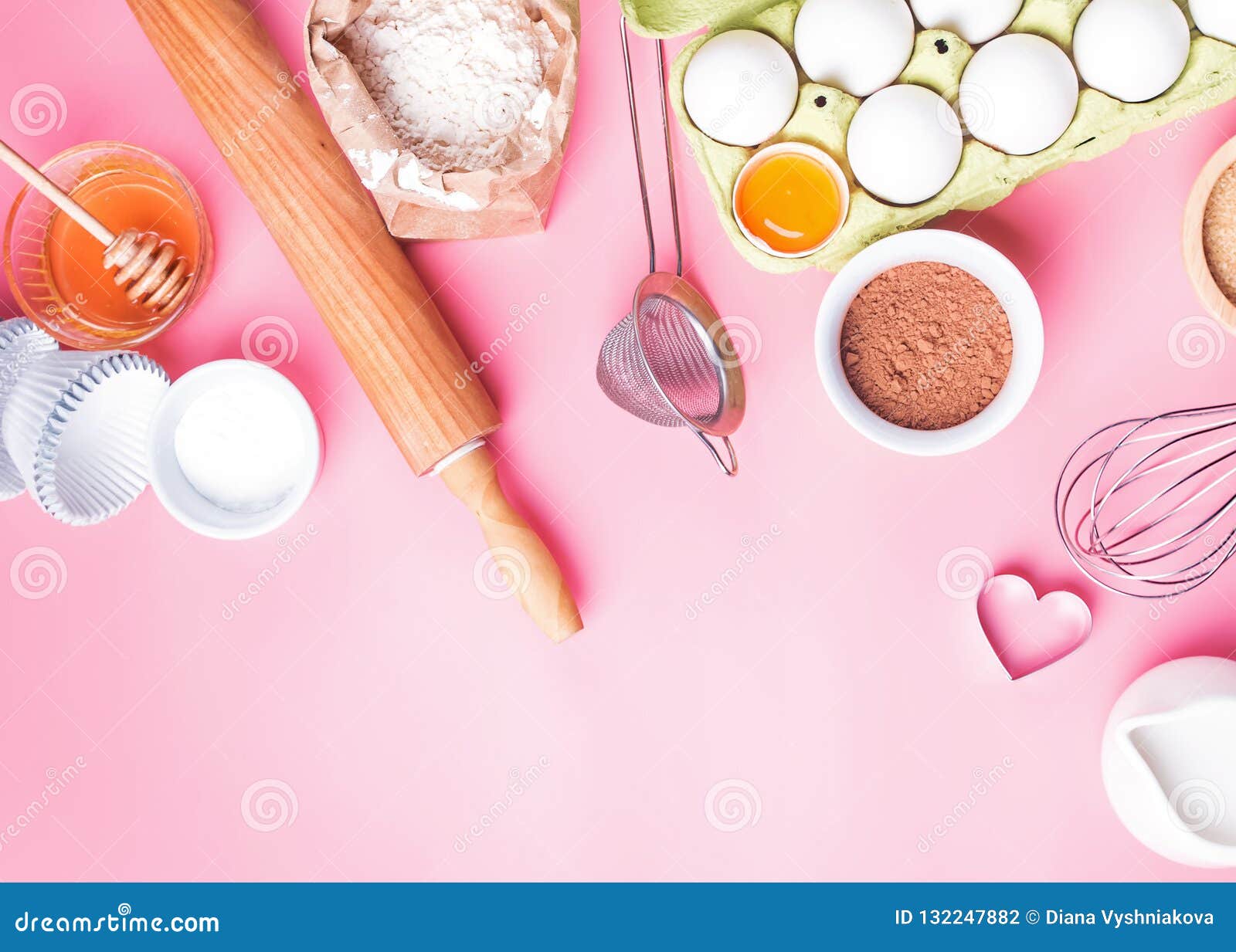 Tools and Ingredients for Making Sweet Bakery Like Pie or Cupcakes ...