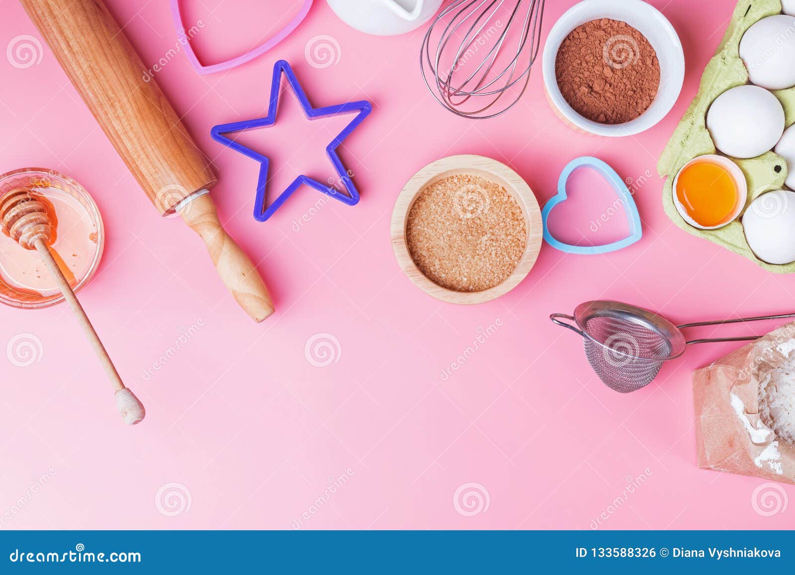Tools and Ingredients for Making Sweet Bakery Like Pie or Cupcakes ...