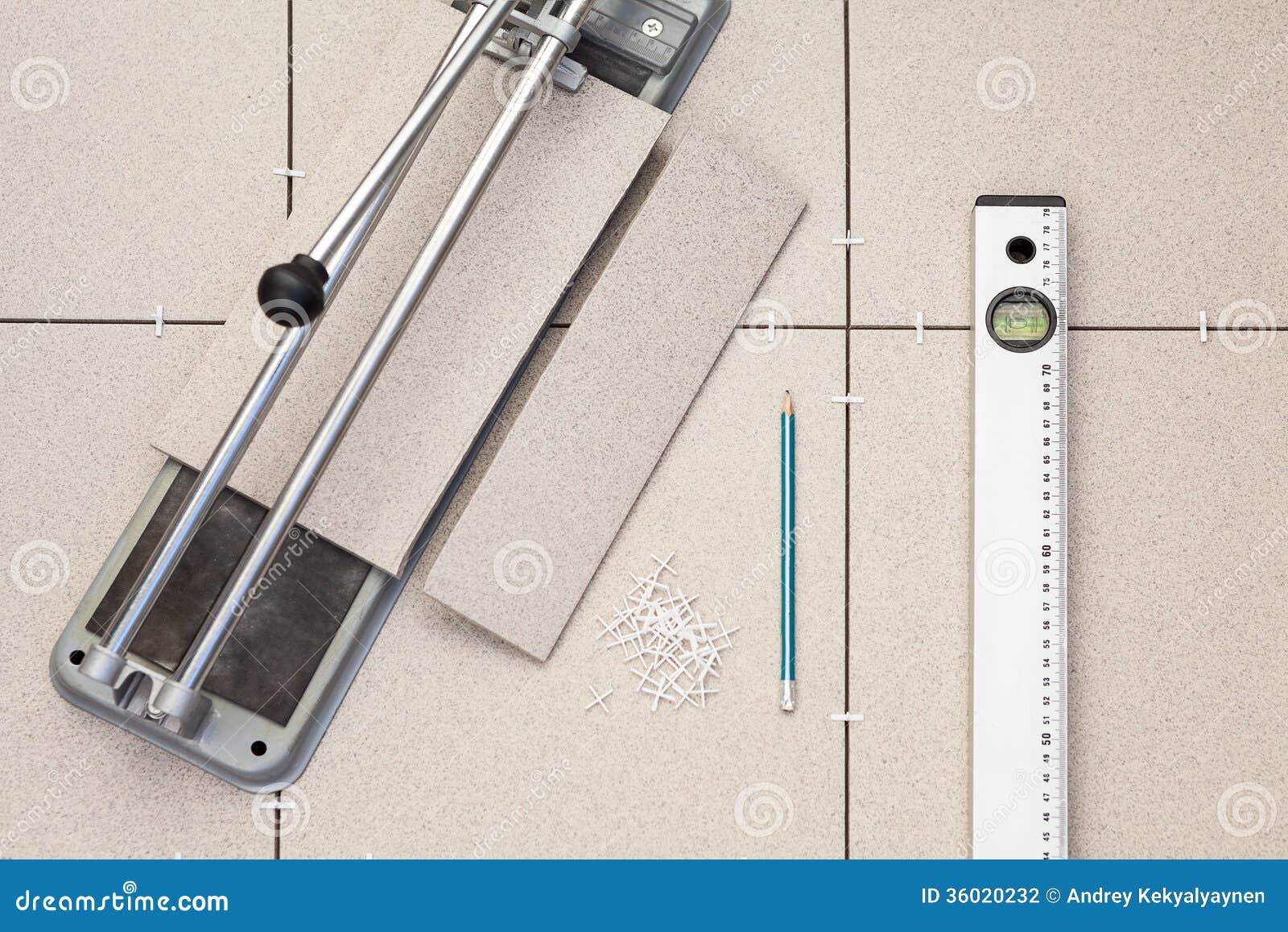 Tools for Installing the Tile Floor Stock Photo - Image of detail ...