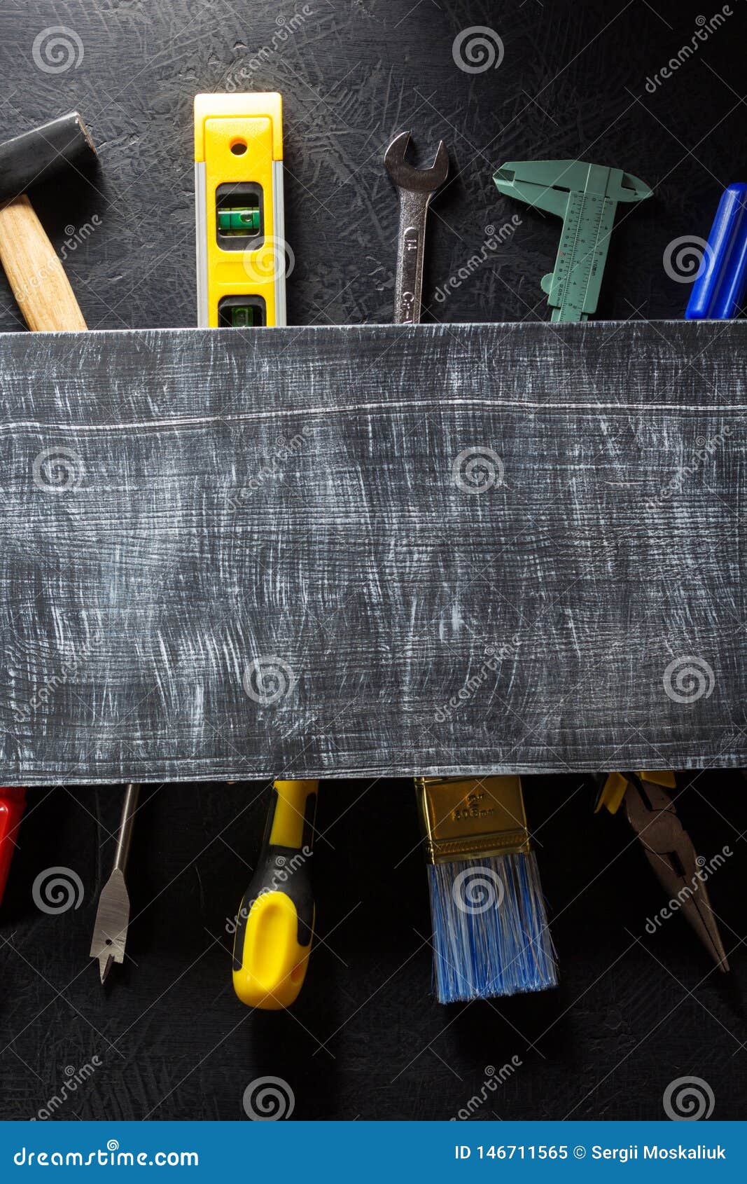 Tools and Instruments on Black Stock Image - Image of table, tool ...