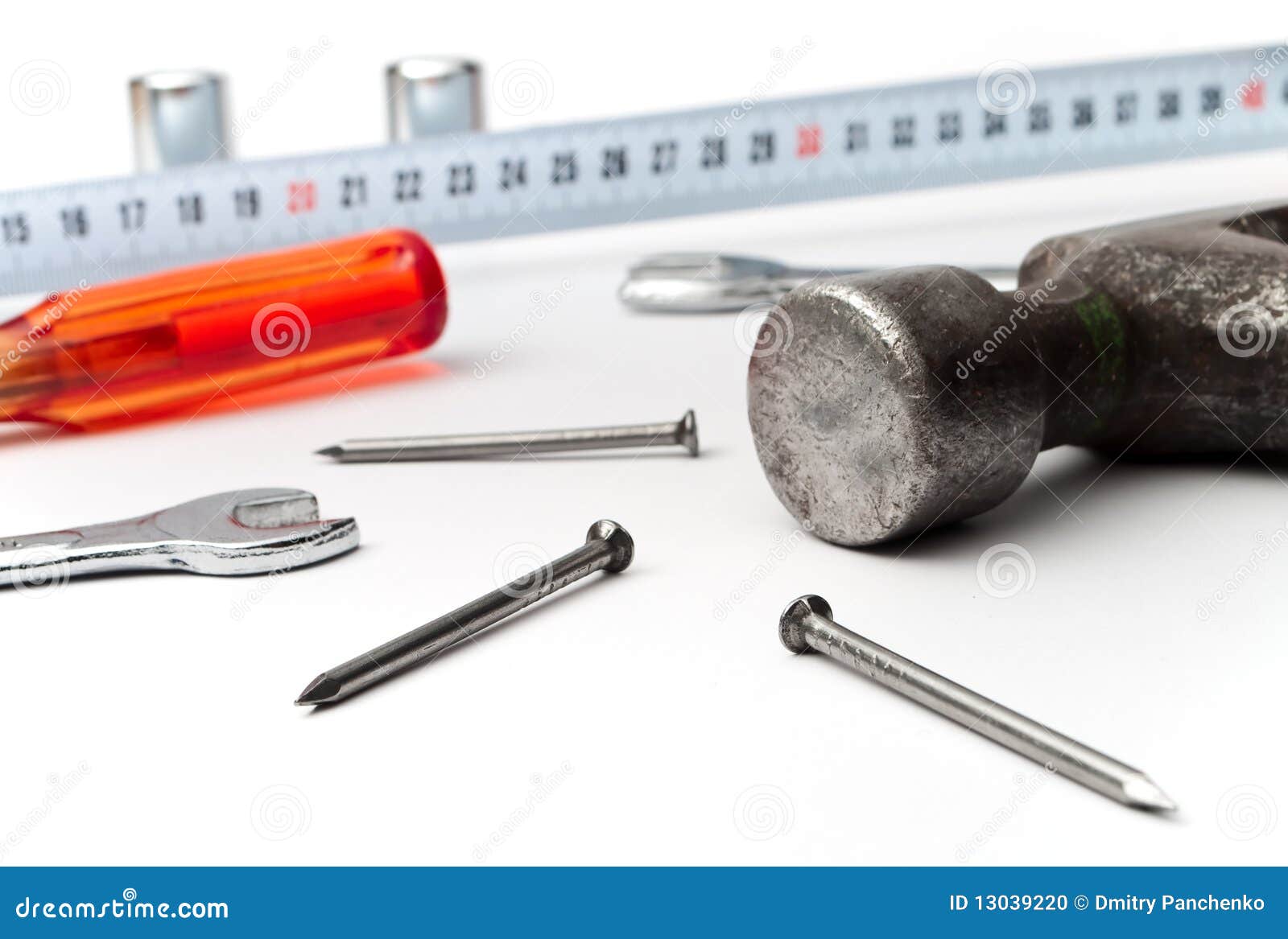 Tools isolated over white stock photo. Image of group - 13039220