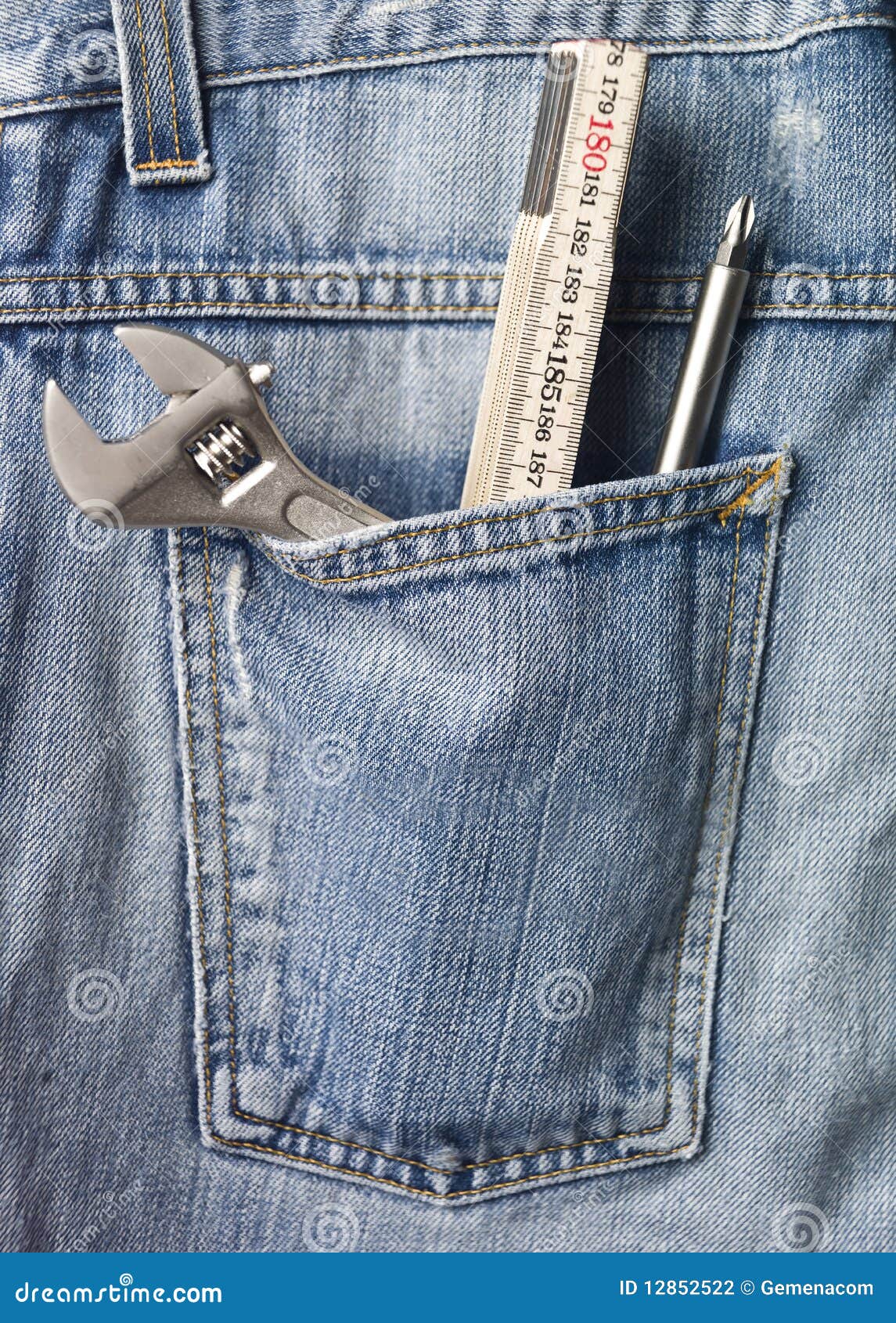 Tools in jeans pocket stock photo. Image of jean, pockets - 12852522