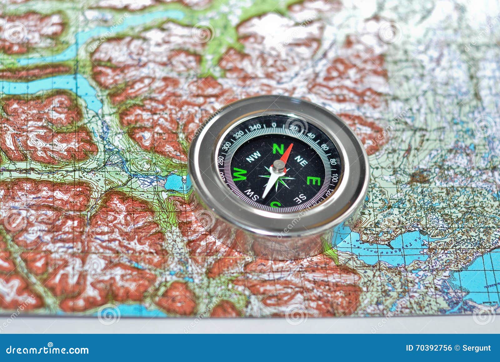 Tools For The Journey - Map And Compass. Royalty-Free Stock Photography ...