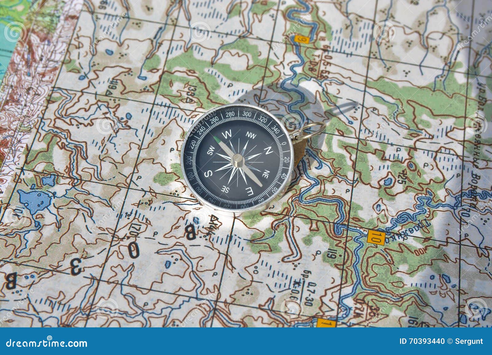 Tools For The Journey - Map And Compass. Royalty-Free Stock Photography ...