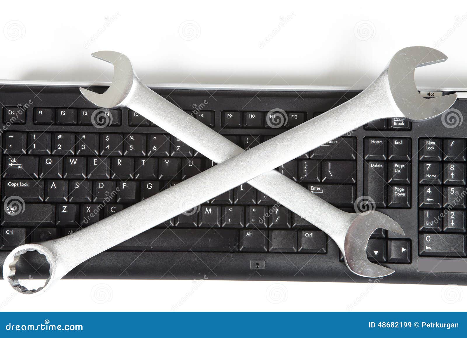 Tools and keyboard stock image. Image of object, tool - 48682199