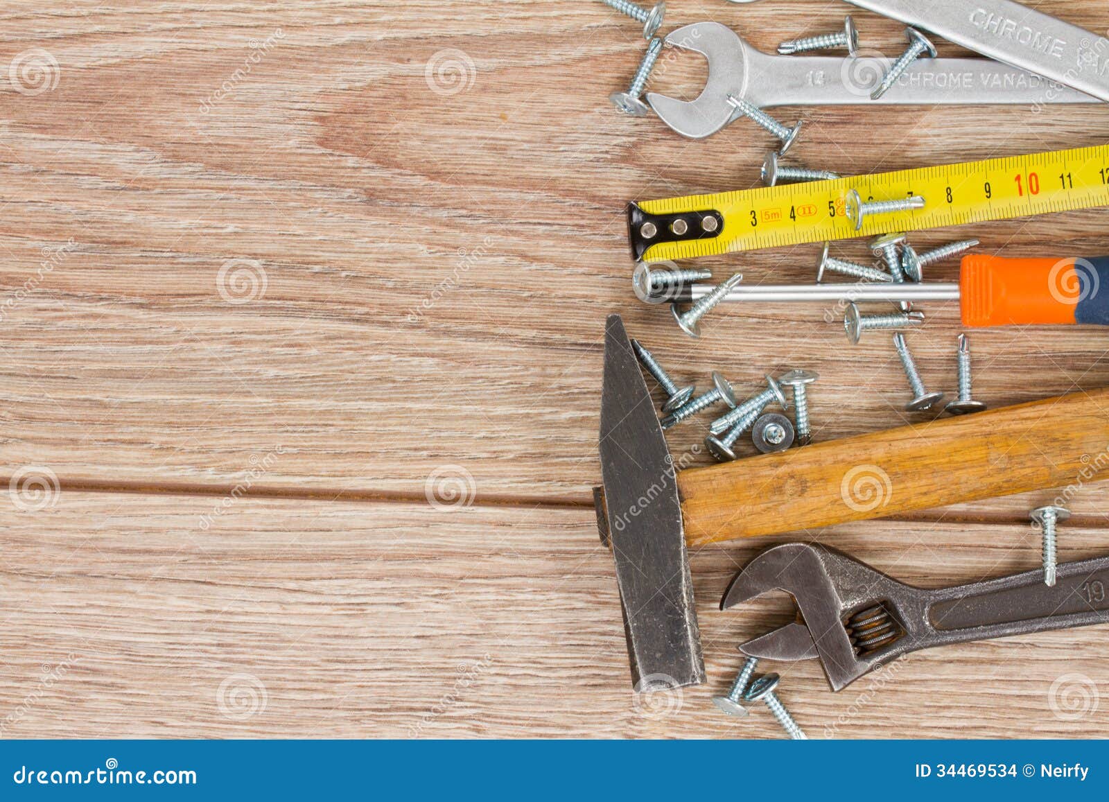Tools Kit Border On Wooden Planks Stock Photography | CartoonDealer.com ...