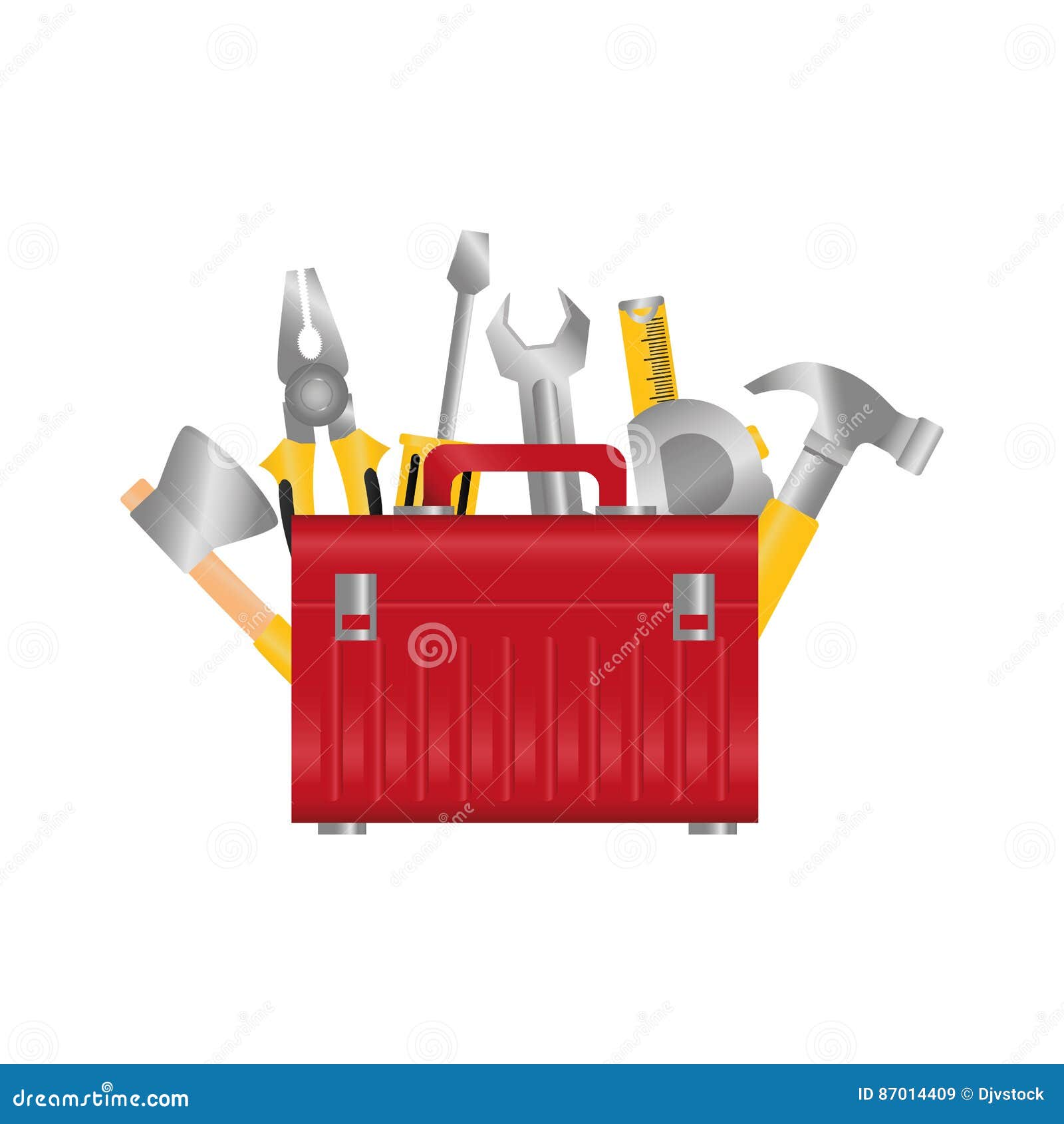 Tools kit box stock illustration. Illustration of plier - 87014409