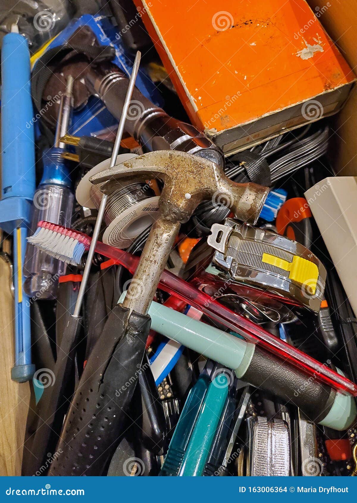 Tools in Kitchen Junk Drawer Stock Photo - Image of collection ...