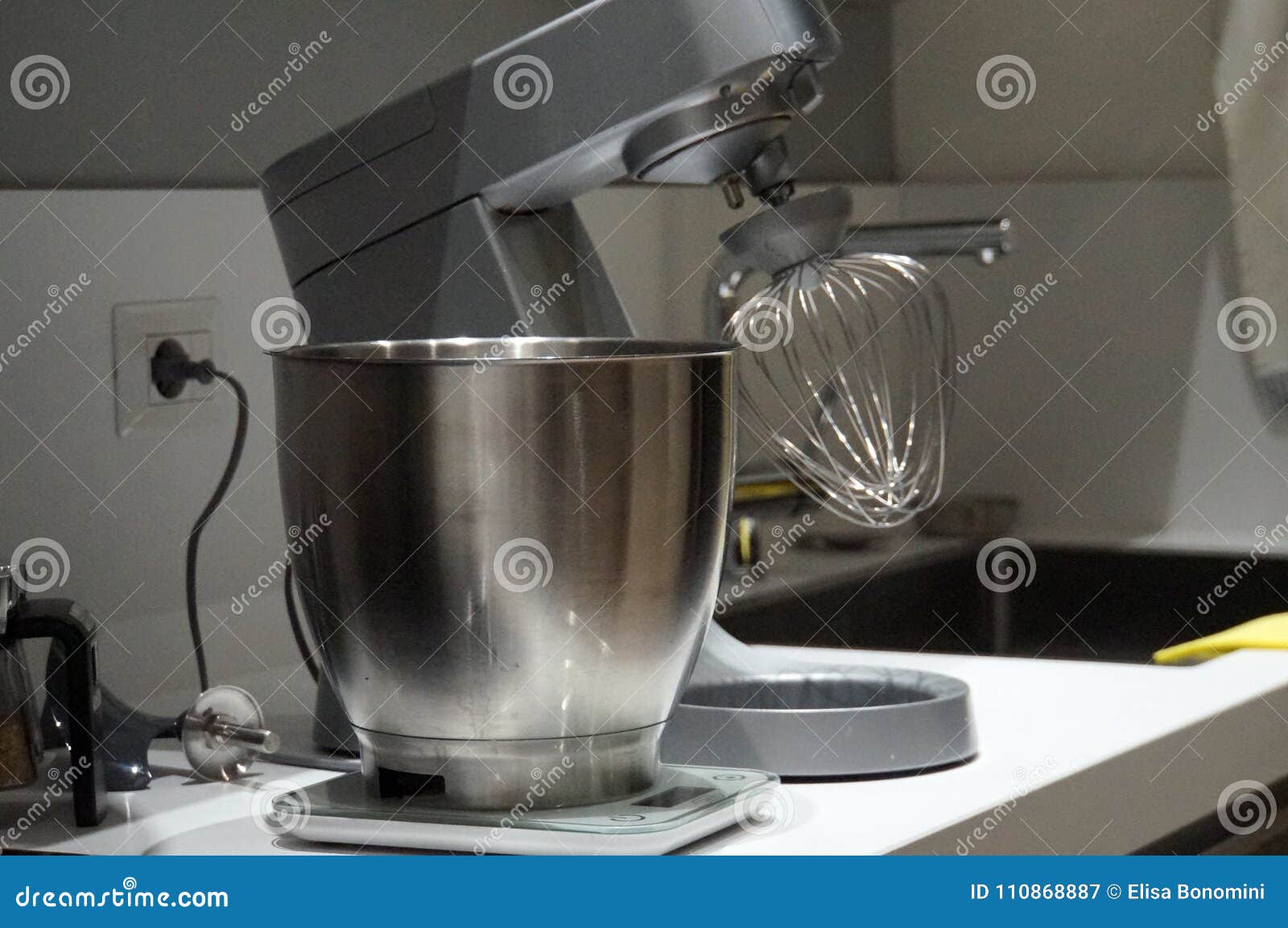 Kneading Machine, Kitchen View, Preparing a Cake Stock Image - Image of ...