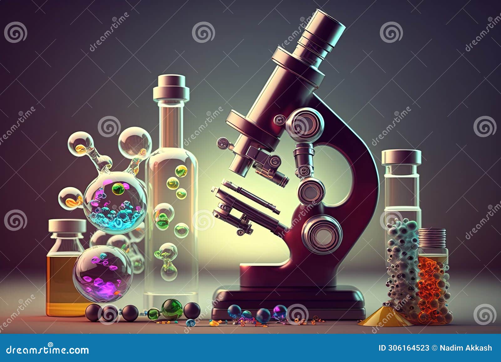 Tools Labratory Pharmaceutical Medical Chemistry Molecule Model Vials ...