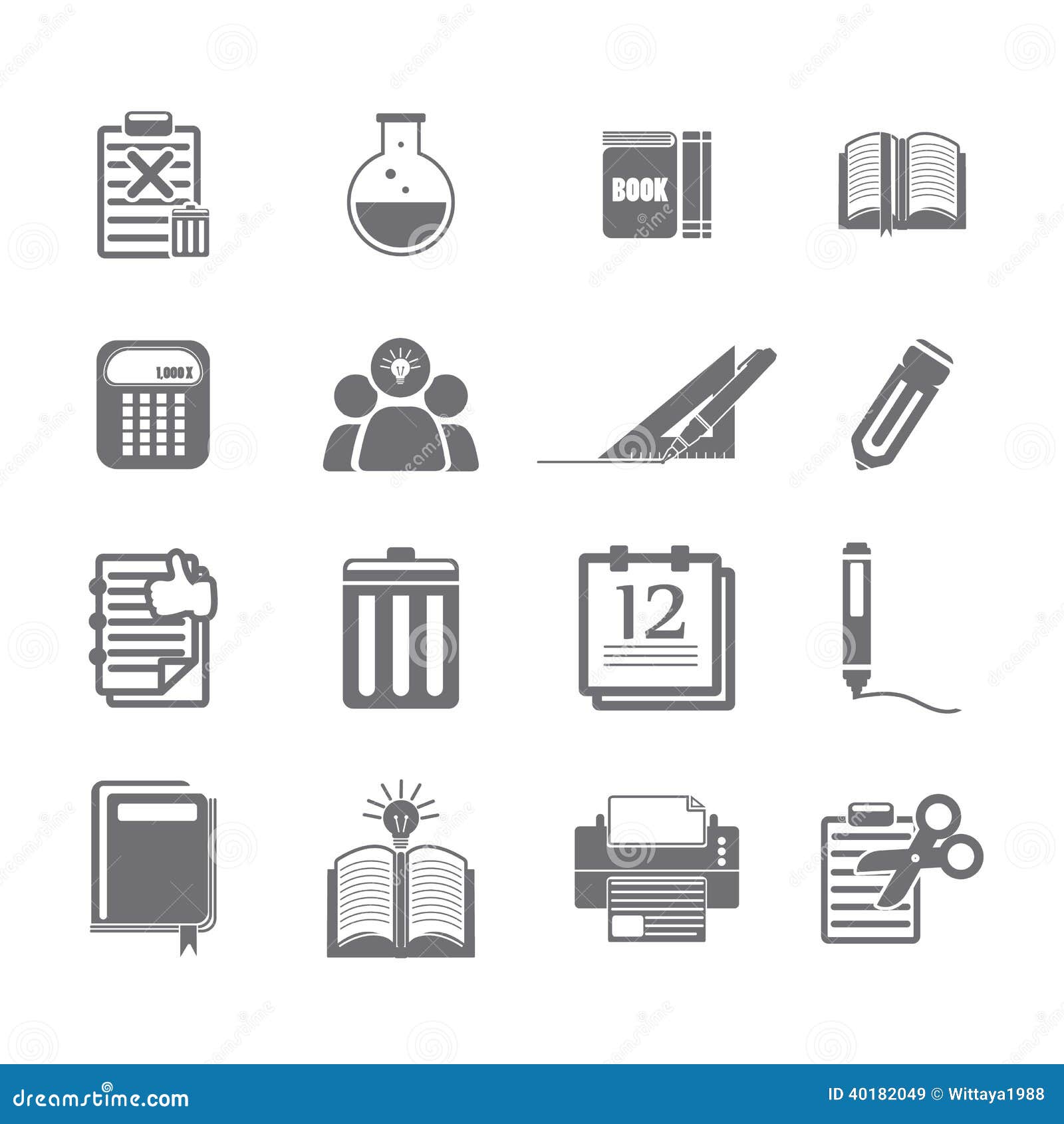 Tools learning icon set 1 stock vector. Illustration of enlarge - 40182049