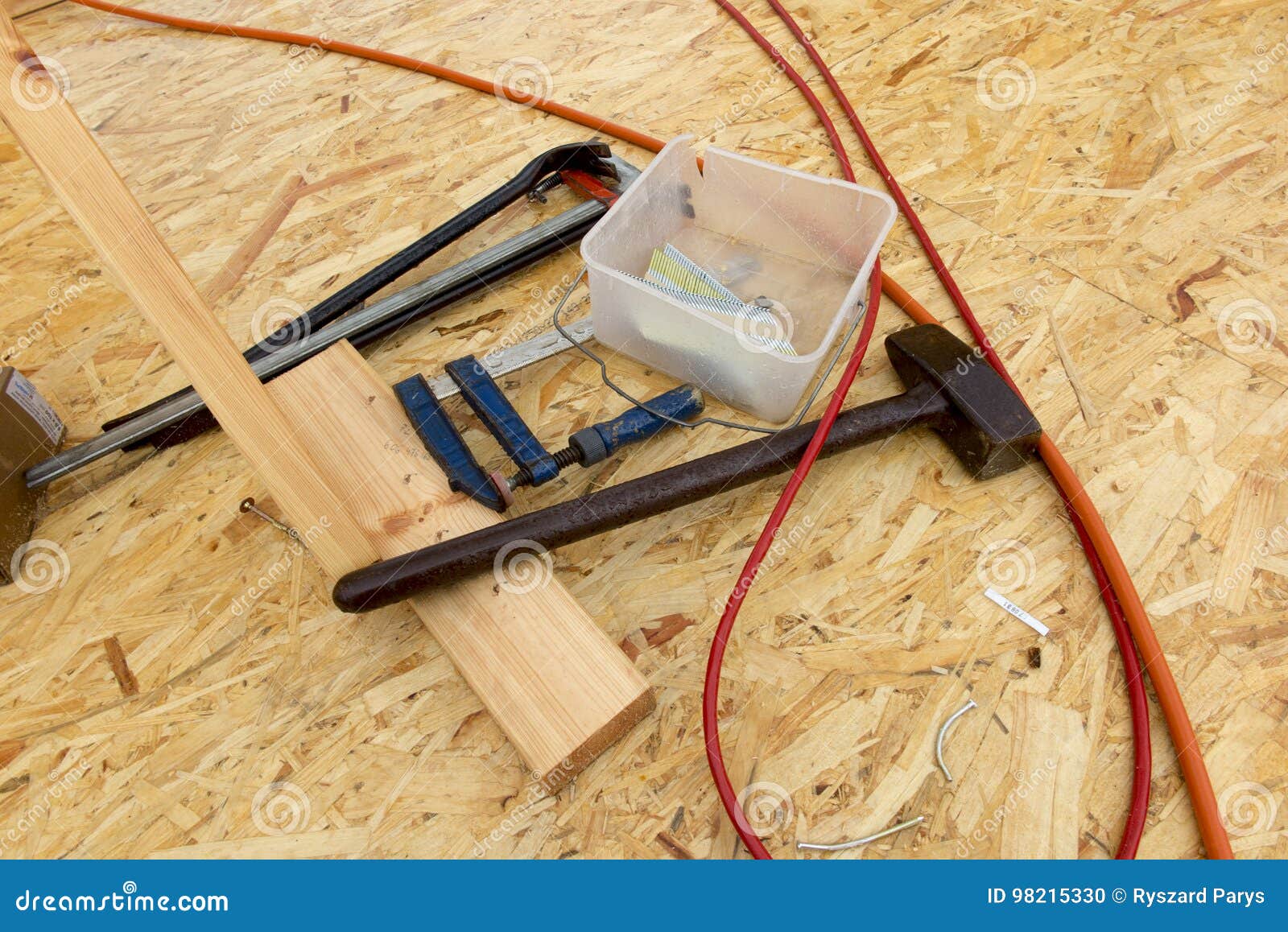 Tools Left on the Plate for Rain Stock Photo - Image of building, tools ...