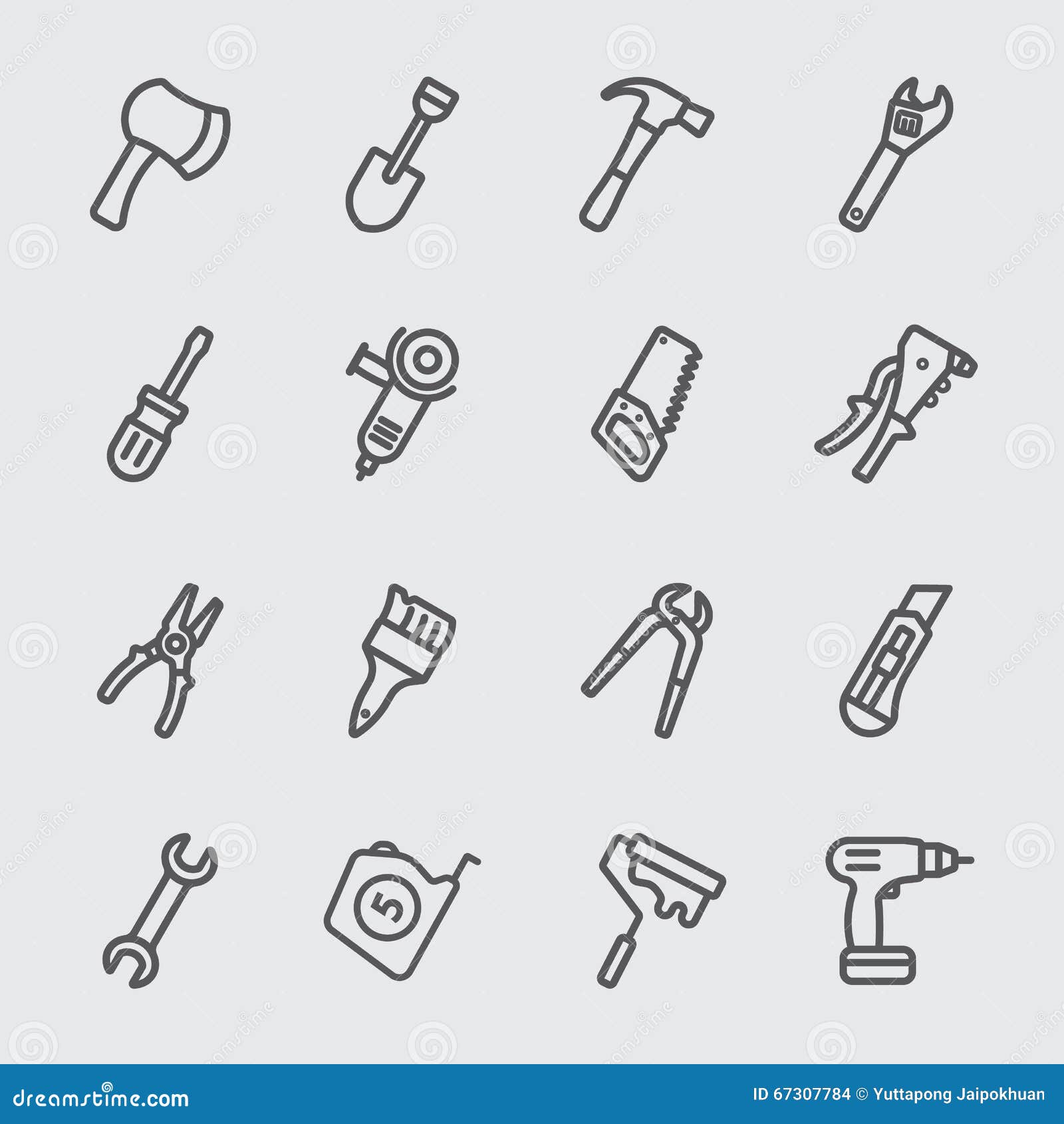 Tools line icon stock vector. Illustration of construction - 67307784