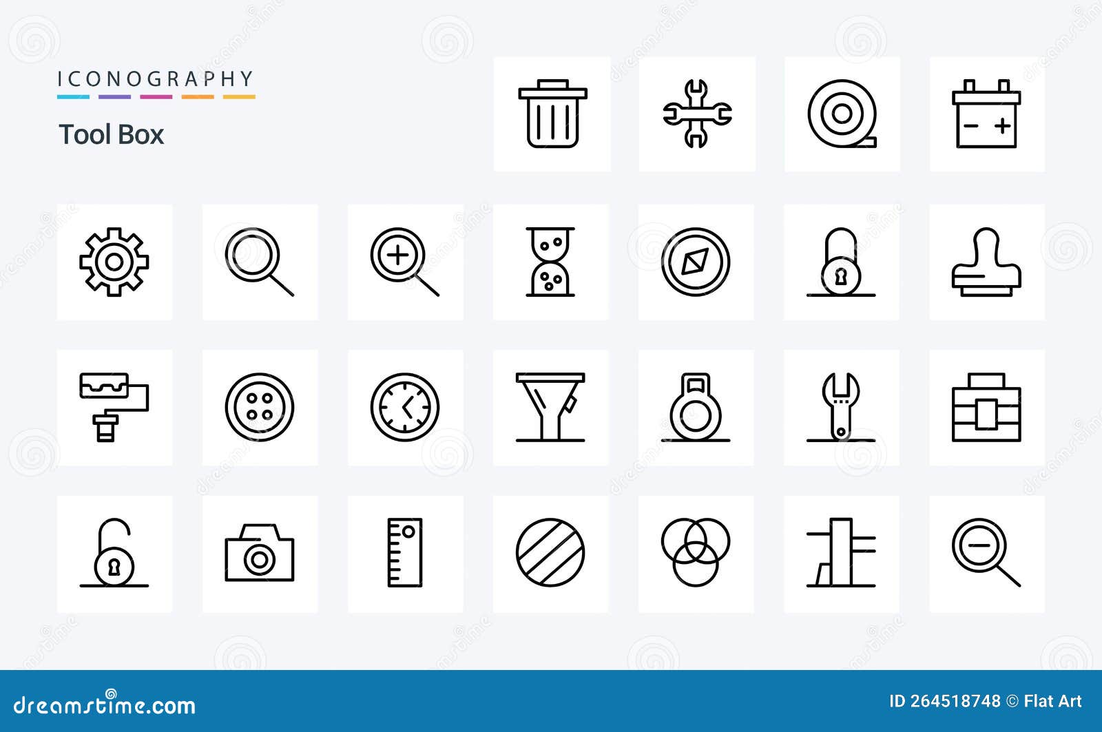 25 Tools Line icon pack stock vector. Illustration of tool - 264518748