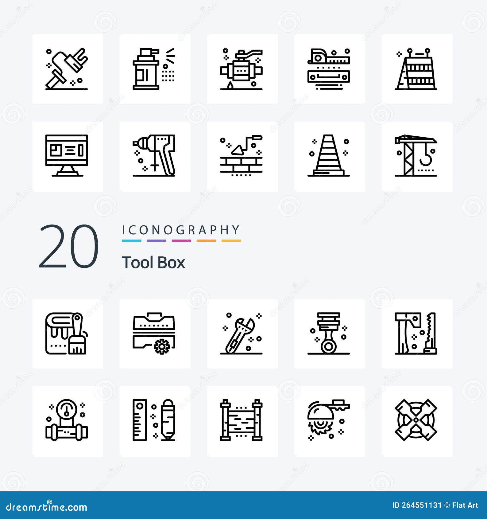 20 Tools Line Icon Pack Like Saw Ax Construction Tools Garage Stock Vector - Illustration of ...