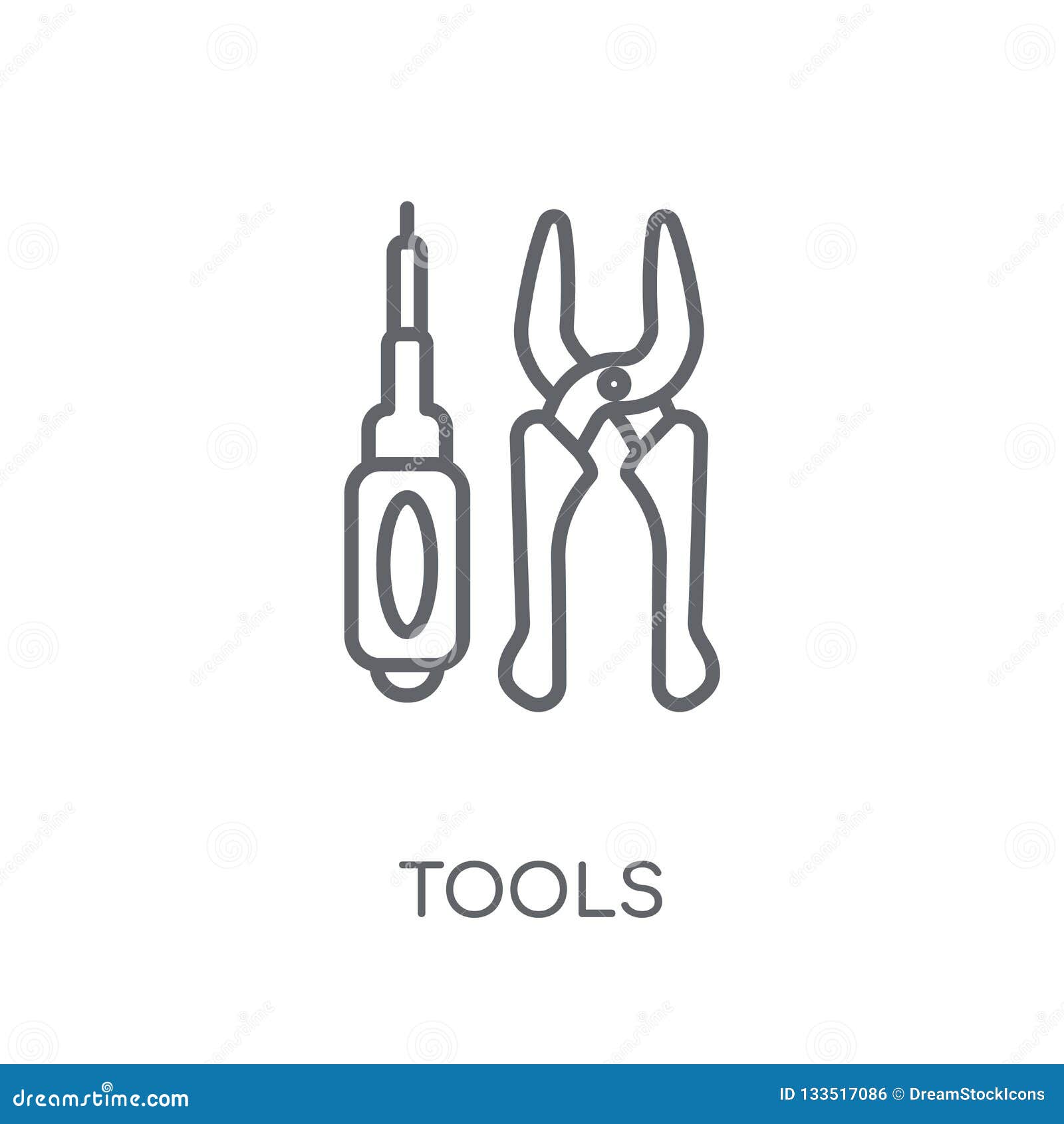 Tools Linear Icon. Modern Outline Tools Logo Concept on White Ba Stock ...