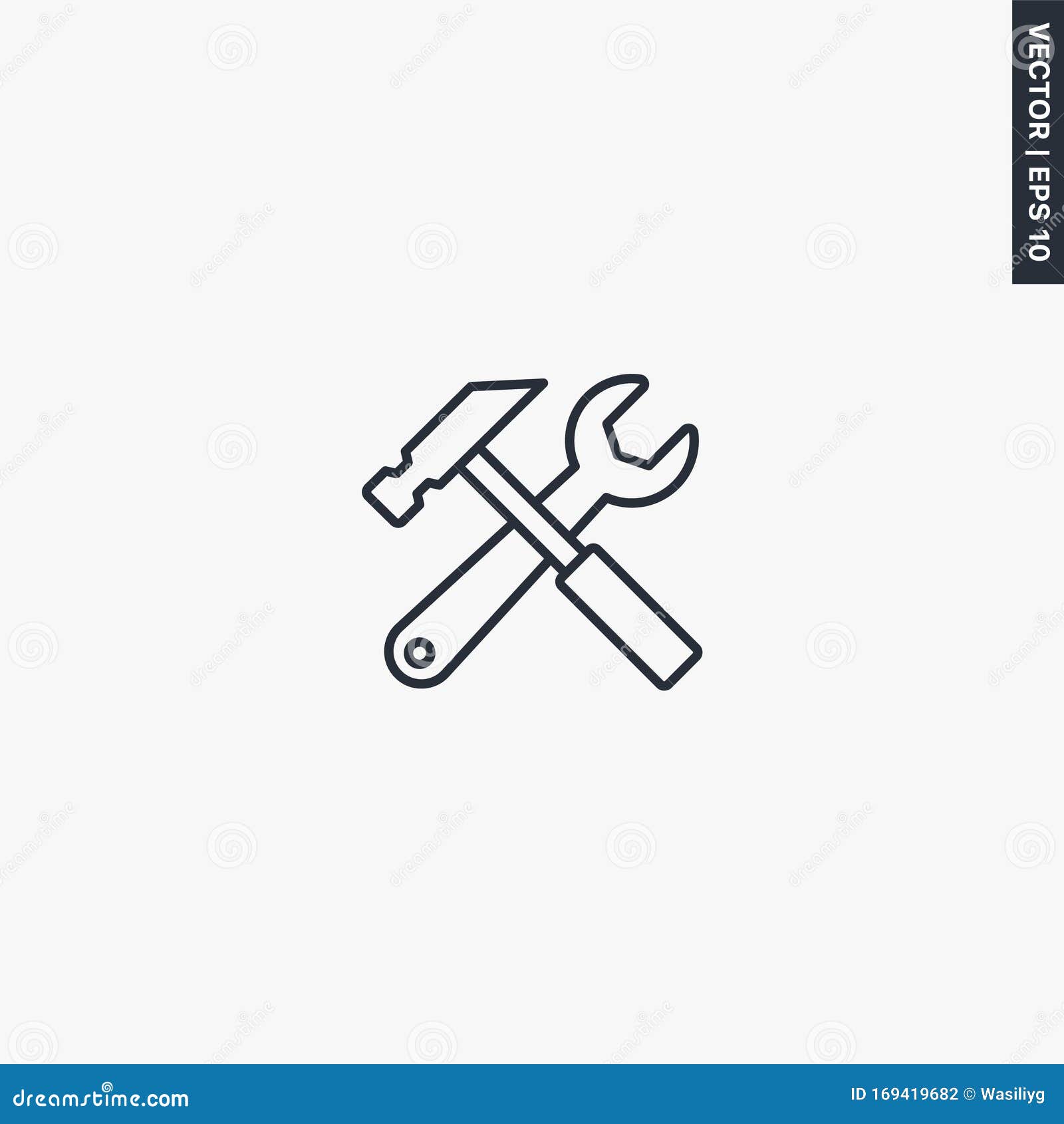 Tools, Linear Style Sign for Mobile Concept and Web Design Stock Vector ...