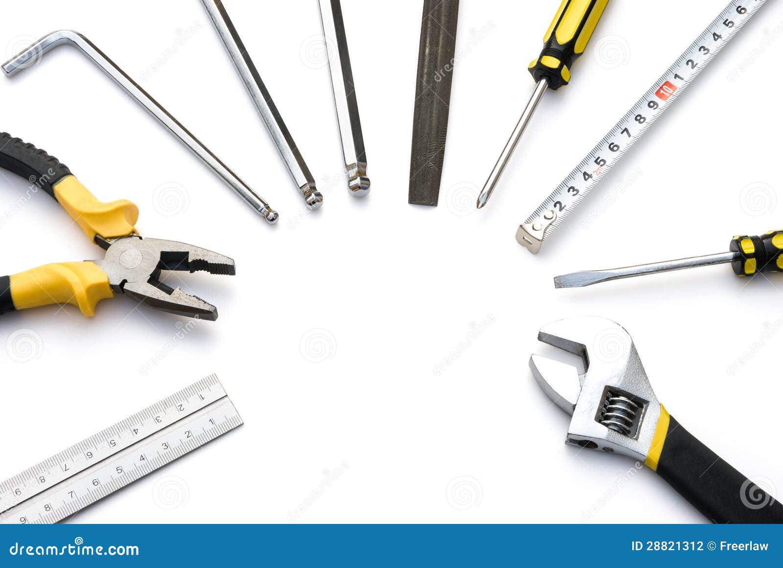 Tools lined up as a circle stock photo. Image of construction - 28821312