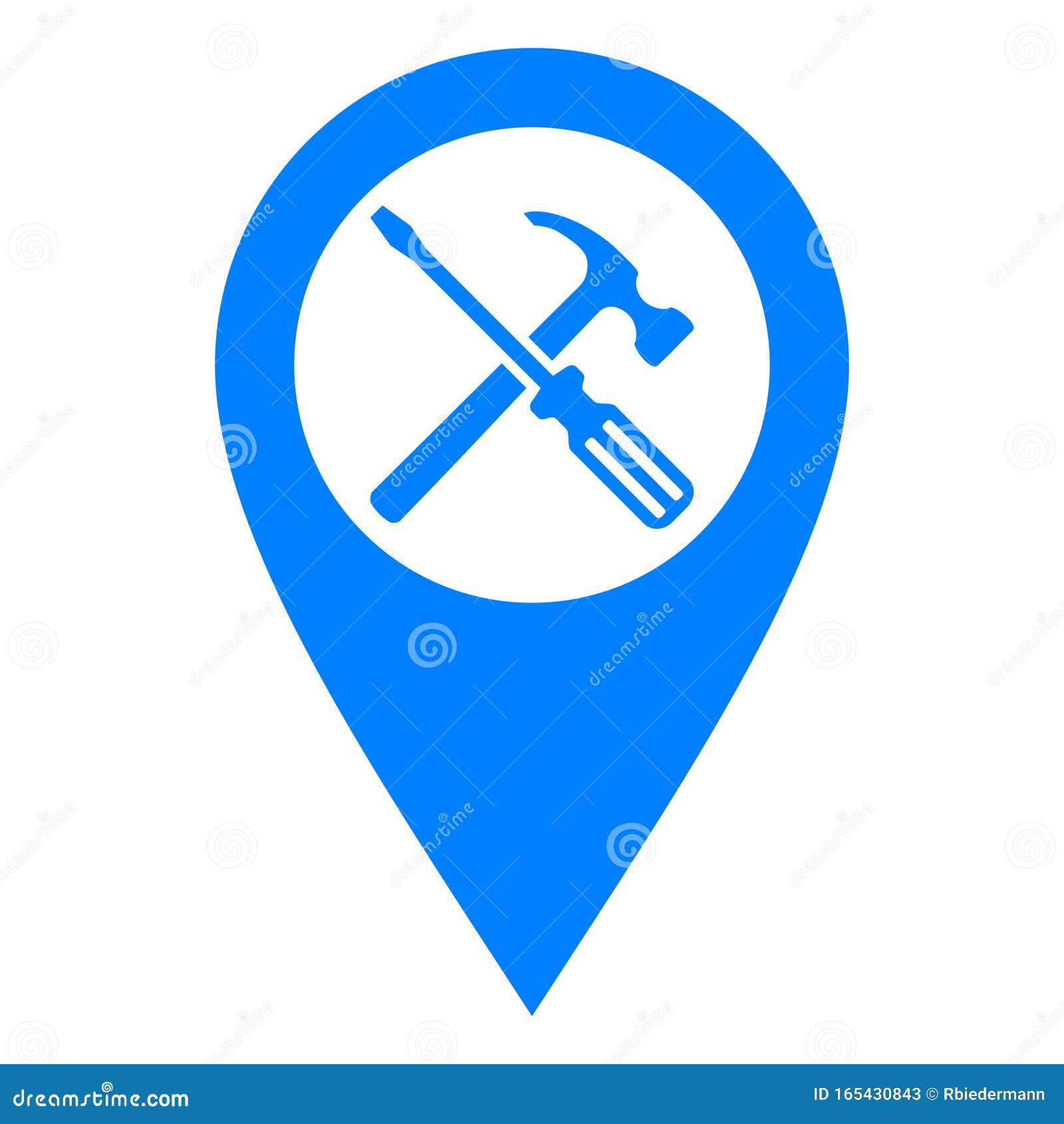 Tools and location pin stock vector. Illustration of icon - 165430843