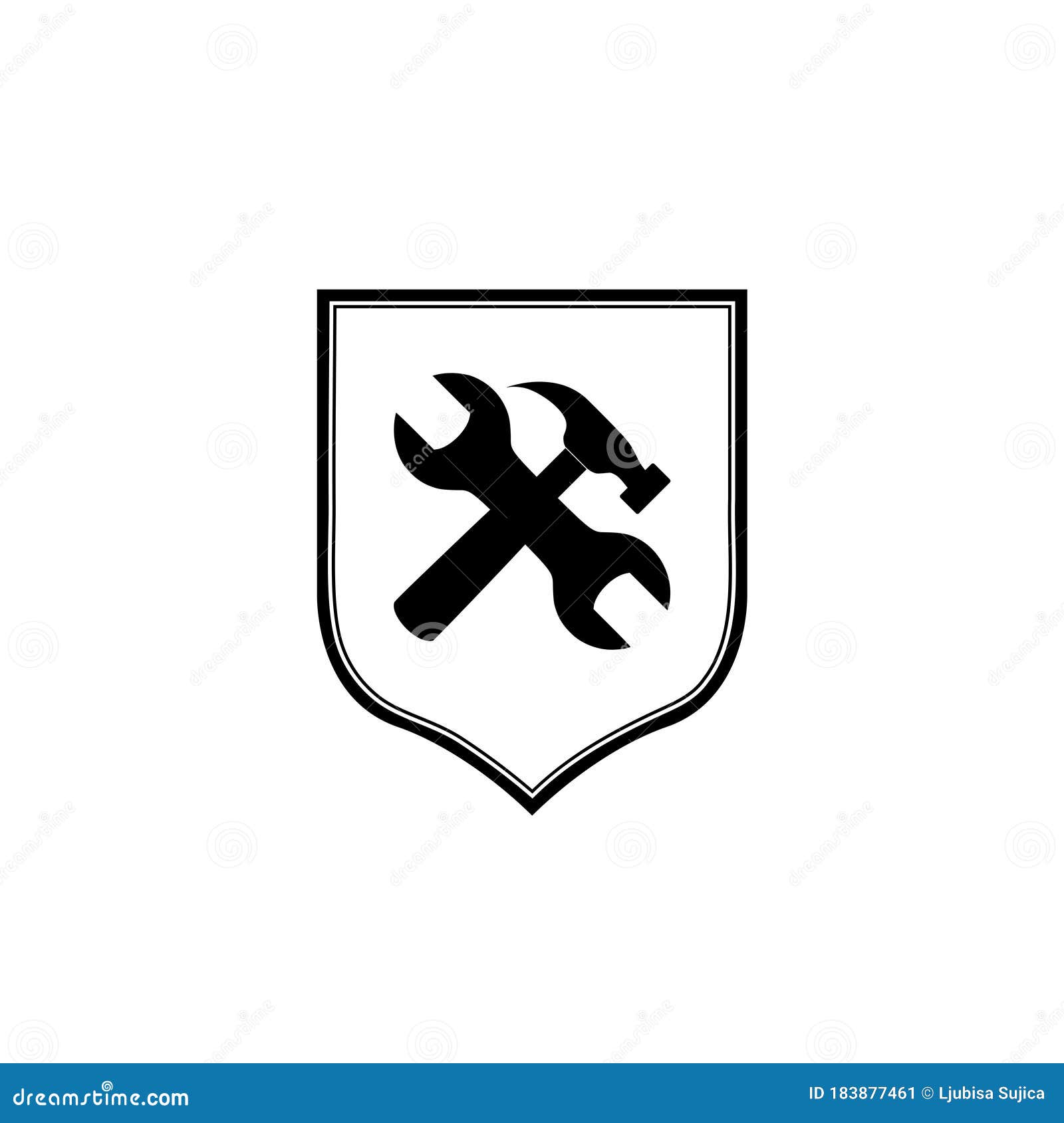 Tools Logo. Tool Icon Shield Isolated on White Background Stock Vector ...