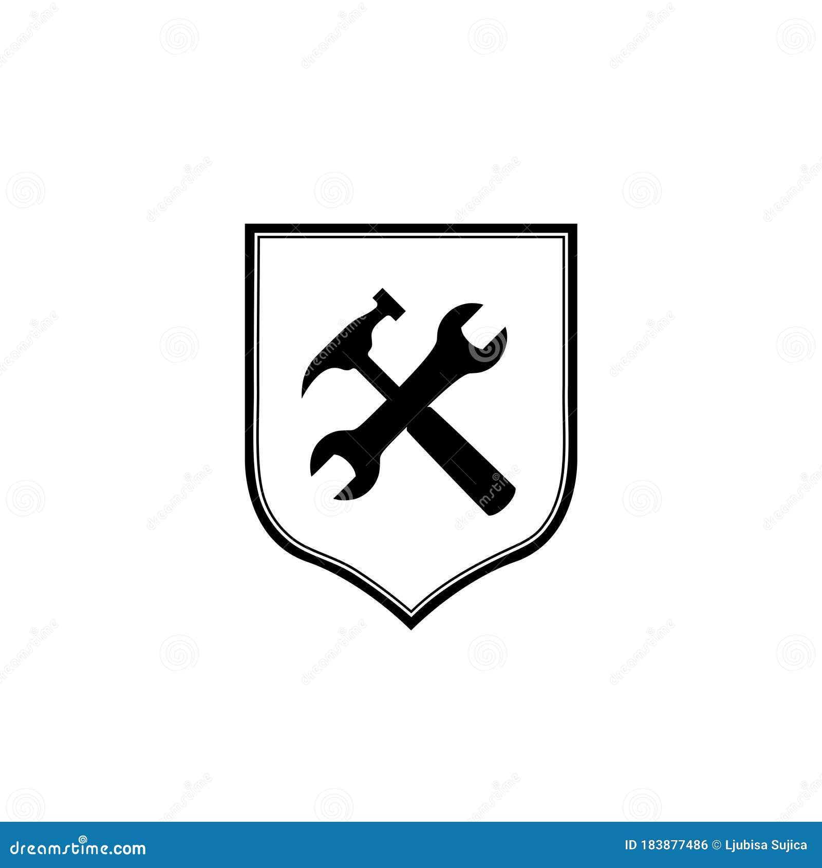 Tools Logo. Tool Icon Shield Isolated on White Background Stock Vector ...