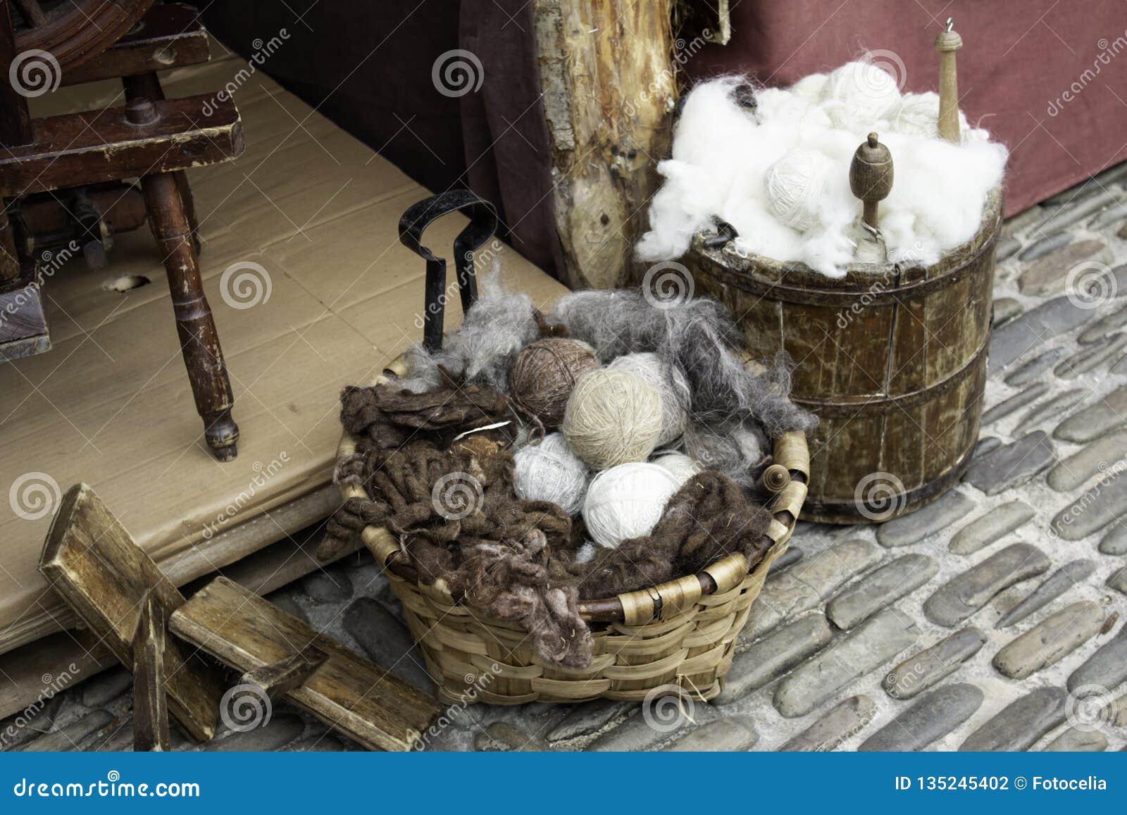 Tools for making wool stock photo. Image of closeup - 135245402