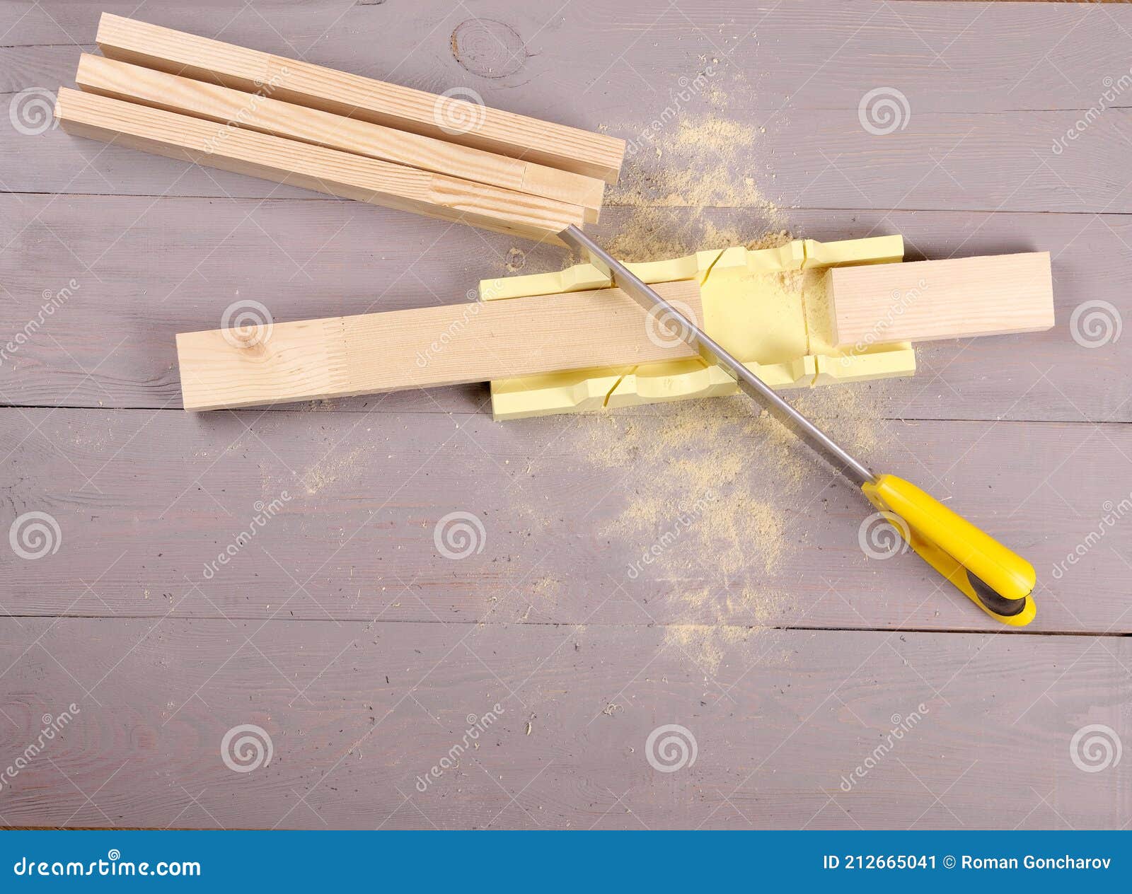 Tools For Marking And Sawing Boards On A Workbench. Carpentry Tool ...