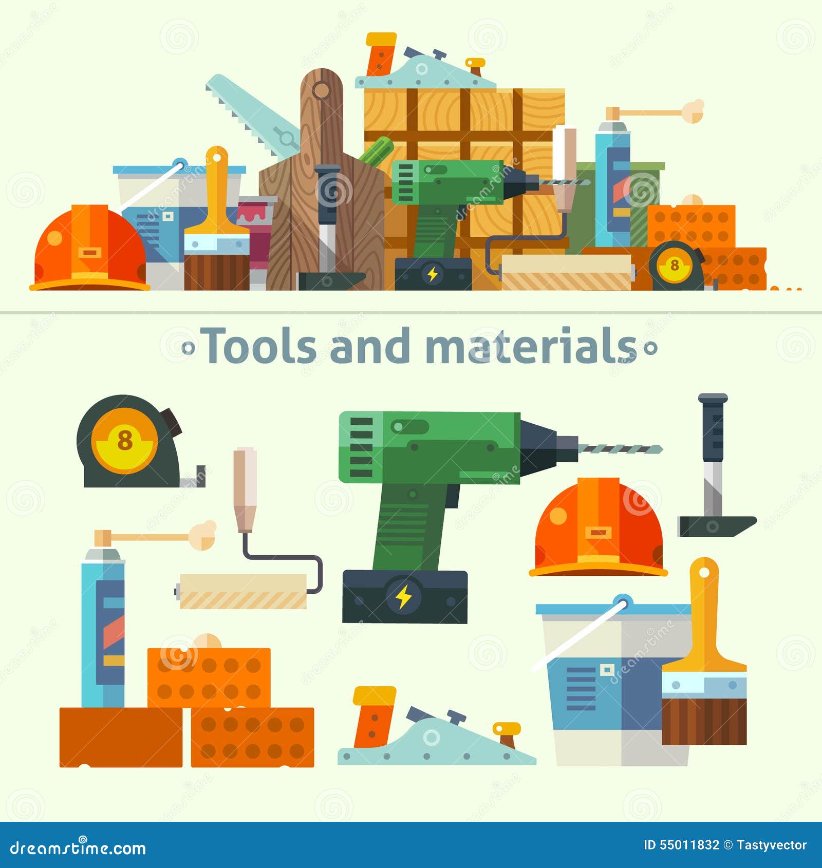 Tools and Materials for the Repair Stock Vector - Illustration of ...