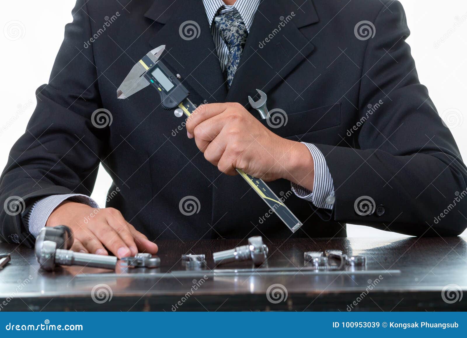 Tools and Mechanical Engineer Working with Many Tightening Wrench and ...