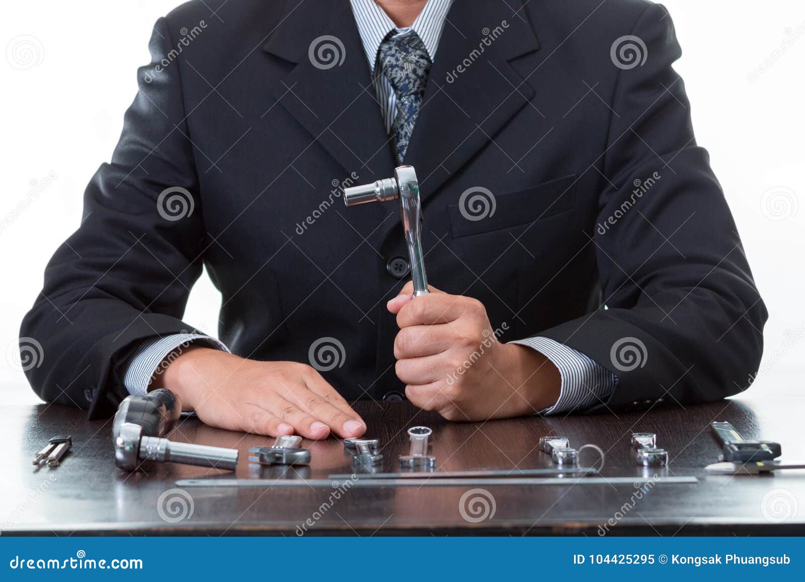 Tools and Mechanical Engineer Working with Many Tightening Wrench Stock ...