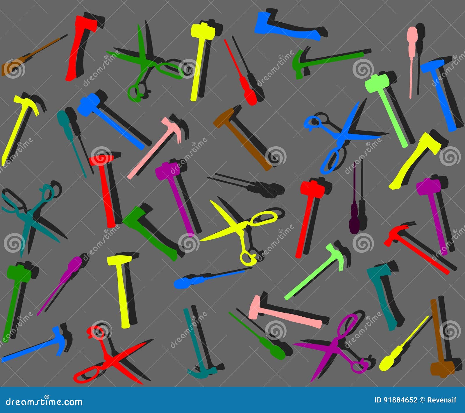 Tools Mess stock illustration. Illustration of gray, color - 91884652