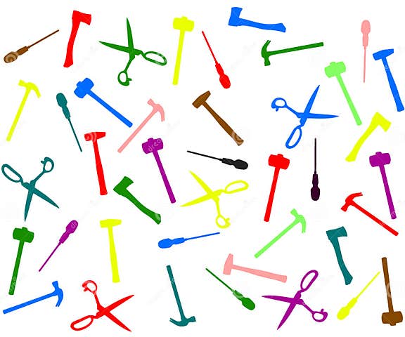 Tools in Mess stock illustration. Illustration of equipment - 91884559