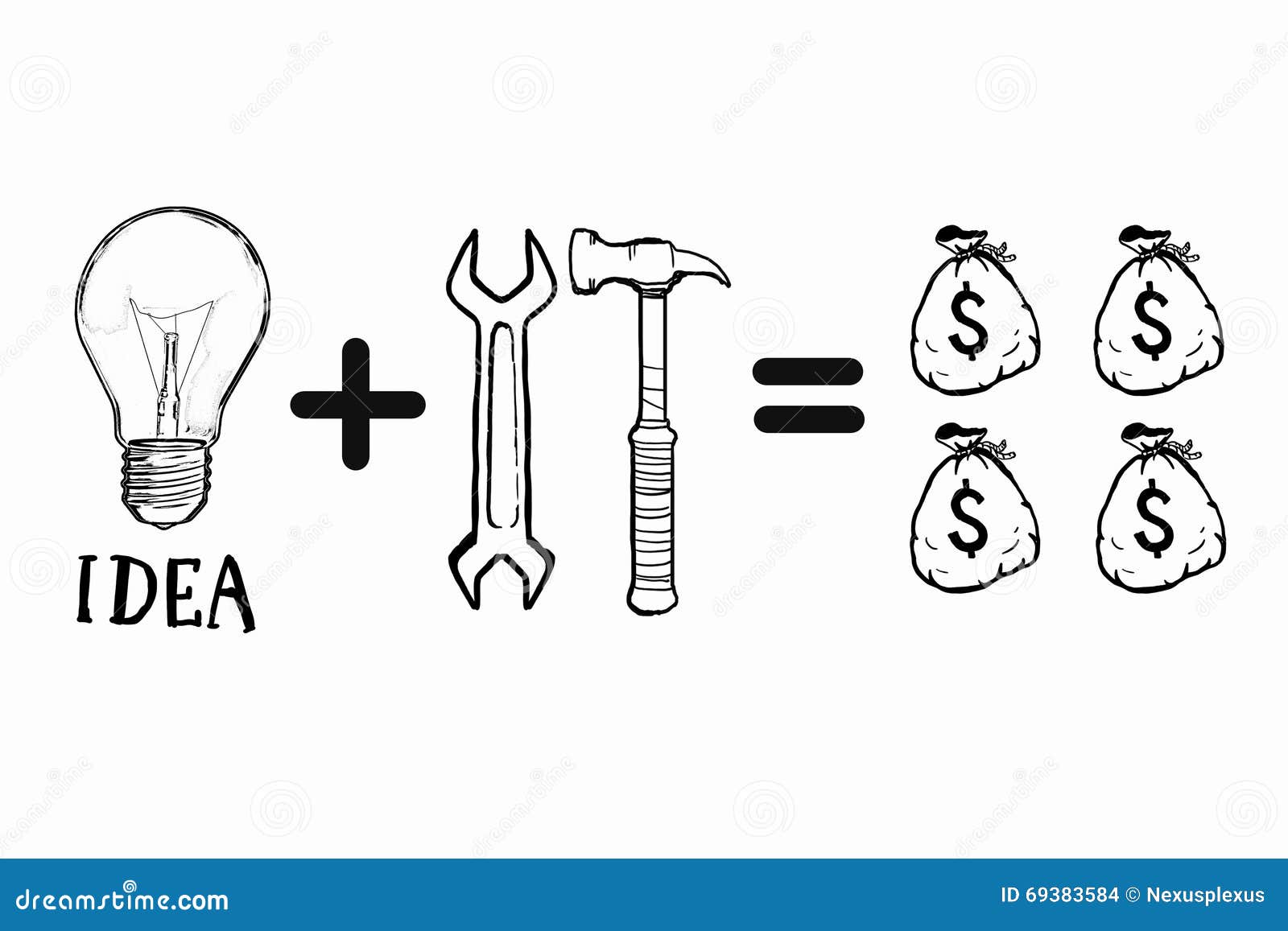 Tools for money making stock illustration. Illustration of marketing ...