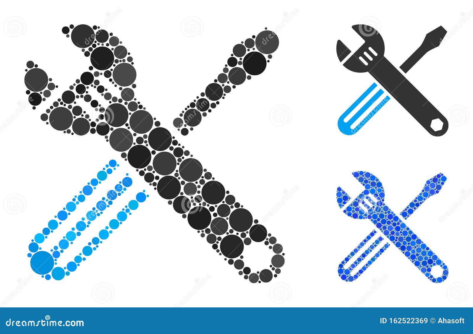 Tools Mosaic Icon of Circles Stock Vector - Illustration of combination ...