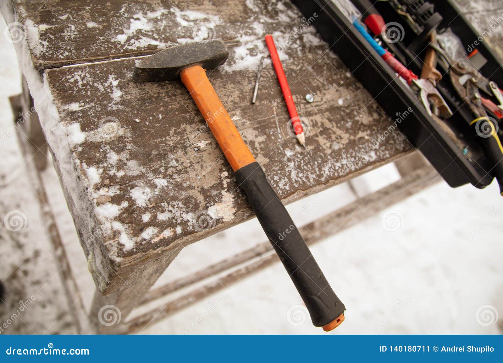 Tools for Mounting the Walls of the House Stock Image - Image of ...