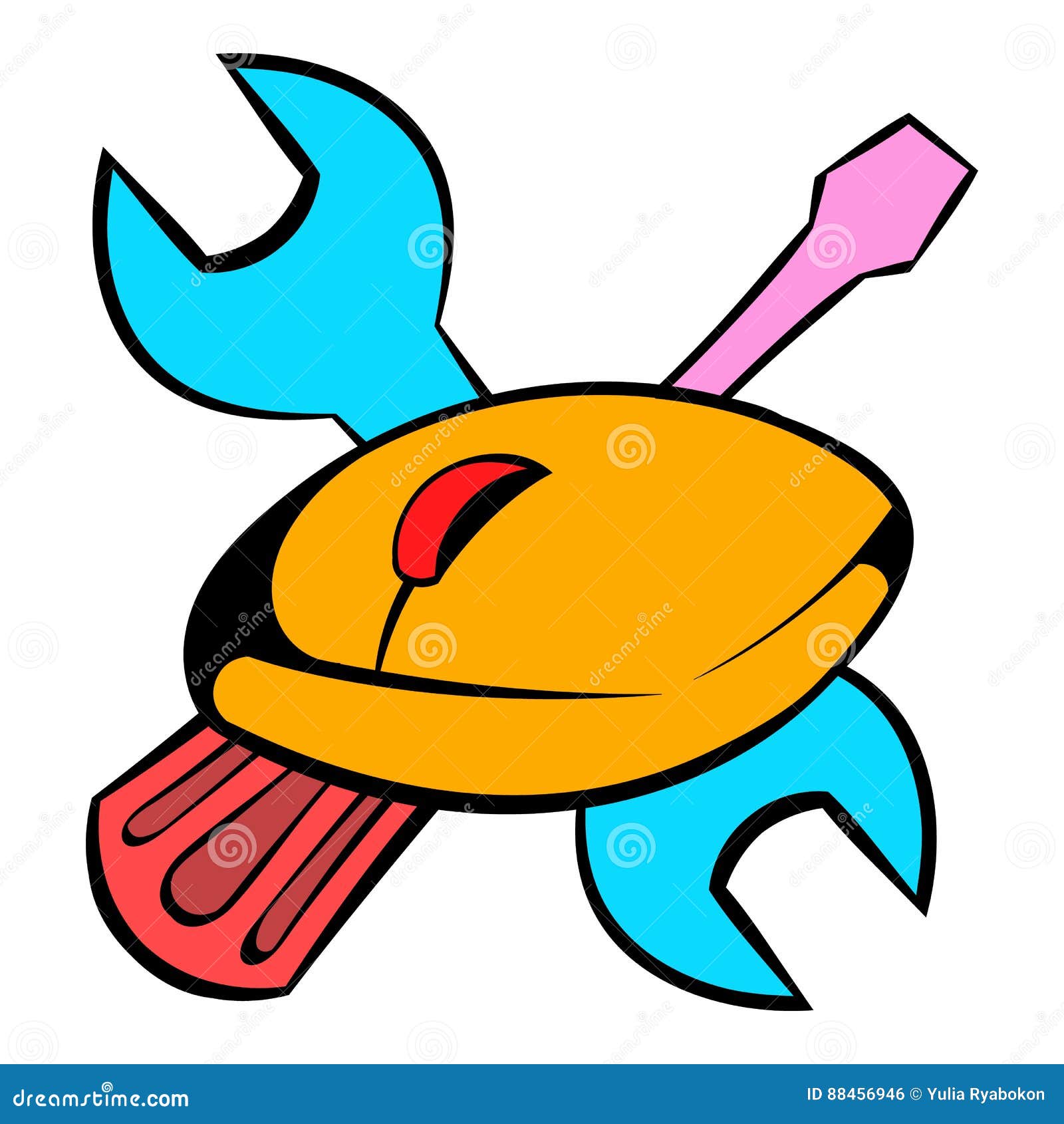 Tools and Mouse Icon Cartoon Stock Vector - Illustration of hardware ...