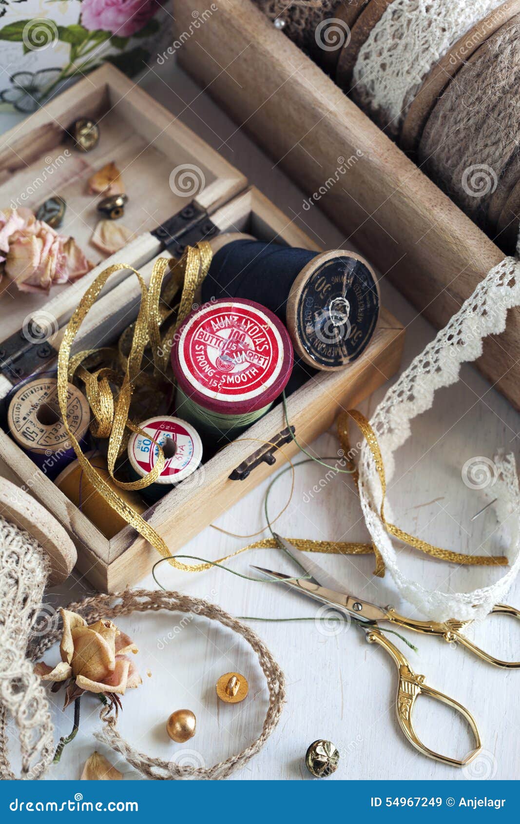 Tools for Needlework, Thread for Sewing, Scissors, Buttons and Laces ...