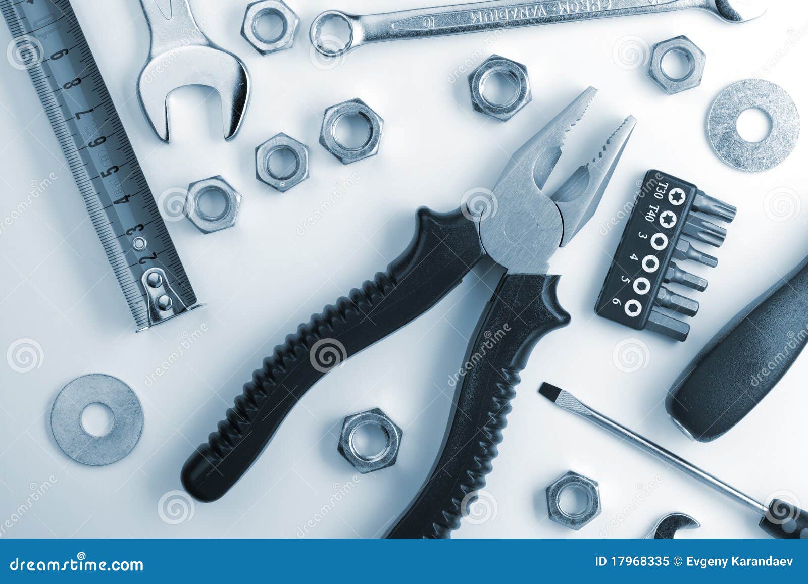 Tools and nuts stock image. Image of carpentry, scale - 17968335