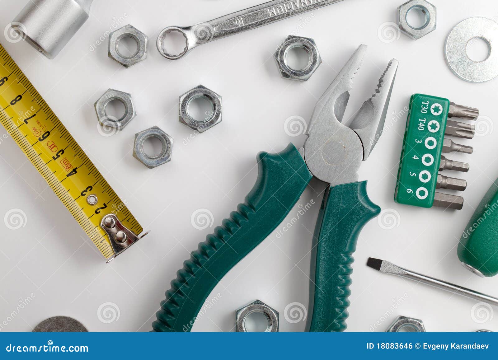 Tools and nuts stock photo. Image of mechanic, screwdriver - 18083646