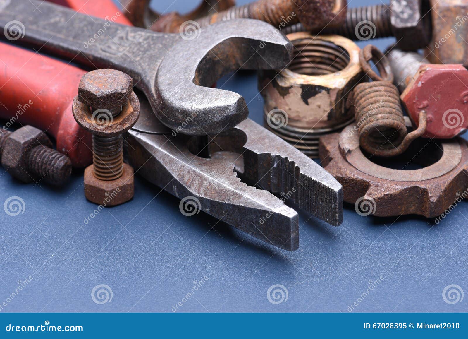 Tools with Old Mechanical Parts Stock Image - Image of industrial ...
